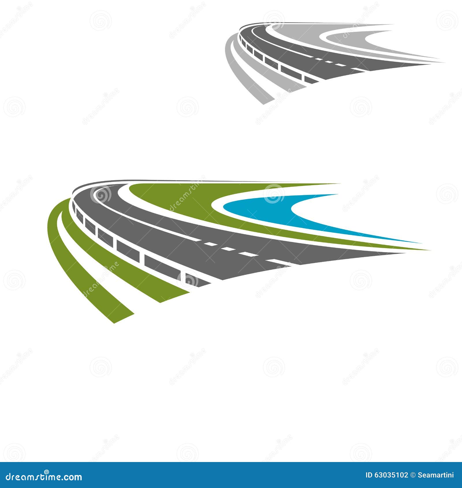 Icona Lunga Della Strada O Della Strada Principale Illustrazione ...