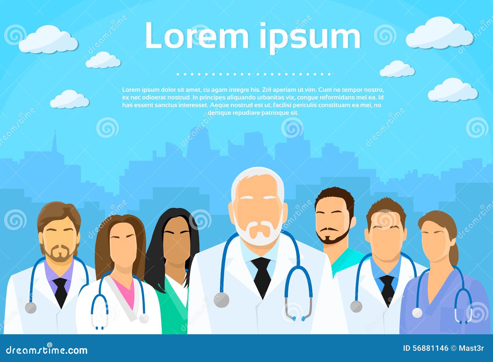 Icona Medica Di Team Doctor Group Flat Profile Illustrazione Vettoriale ...