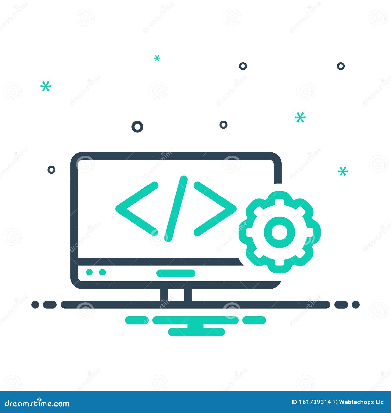Icona Mix Per Web Developer, Codifica E Html Illustrazione Vettoriale ...