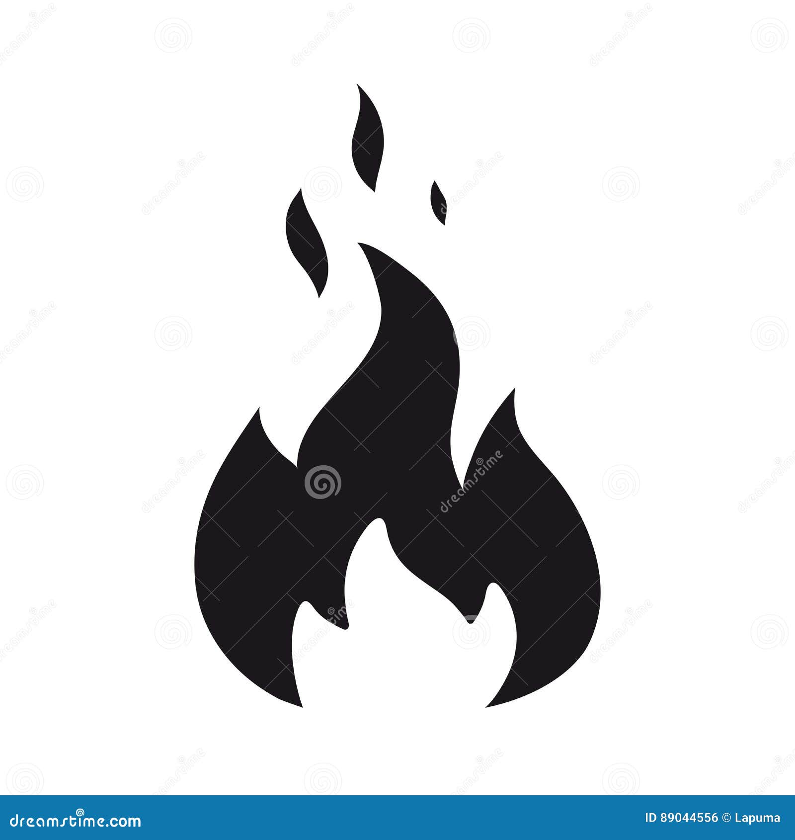 Icona nera della fiamma illustrazione vettoriale. Illustrazione di ...