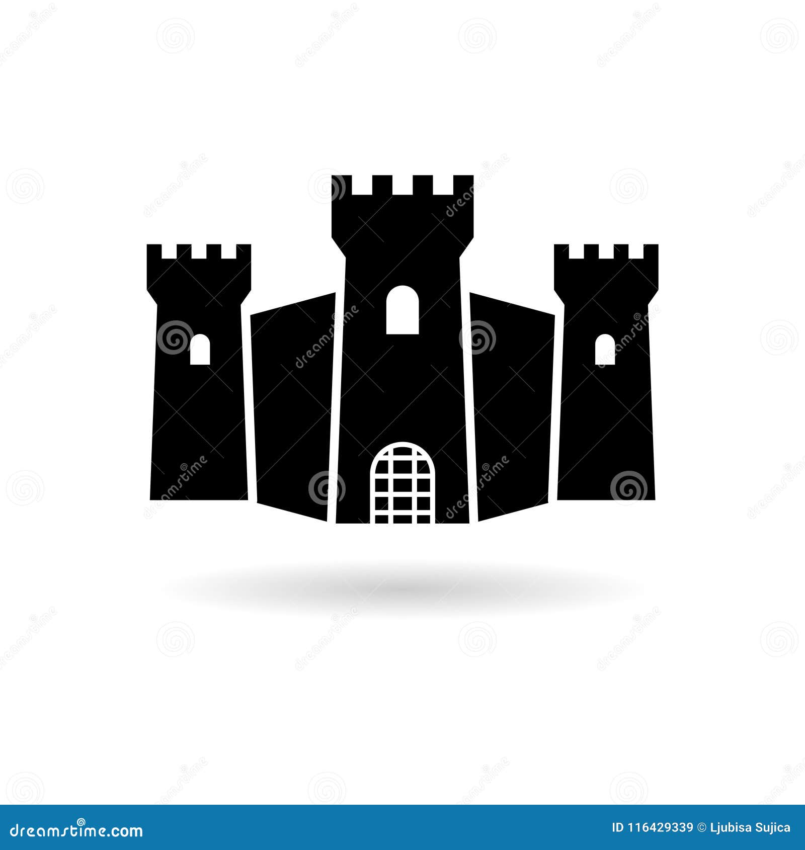 Icona Nera Della Siluetta Del Castello, Icona Del Castello ...