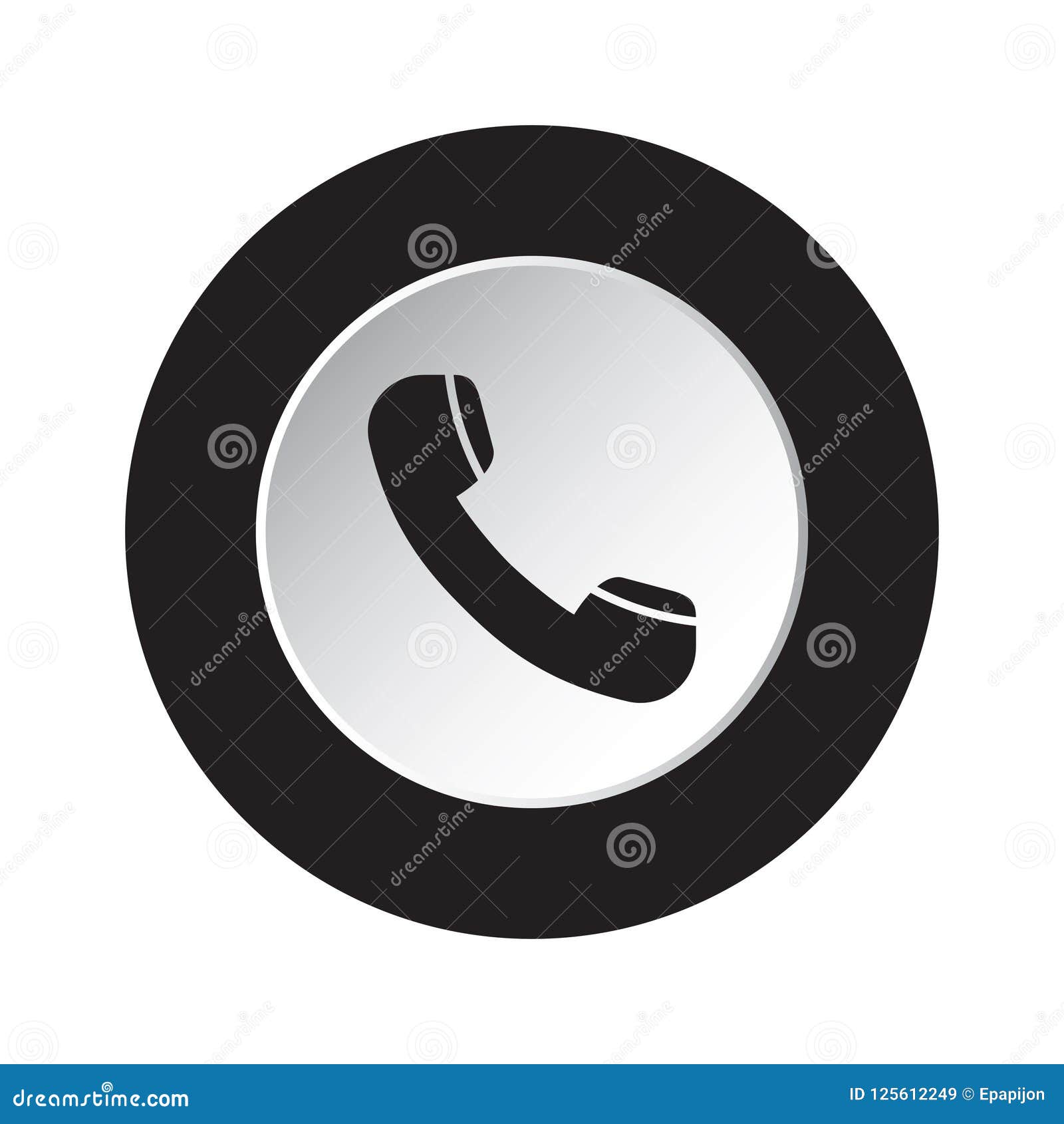 Icona Nera E Bianca Rotonda - Vecchio Telefono Illustrazione Vettoriale ...