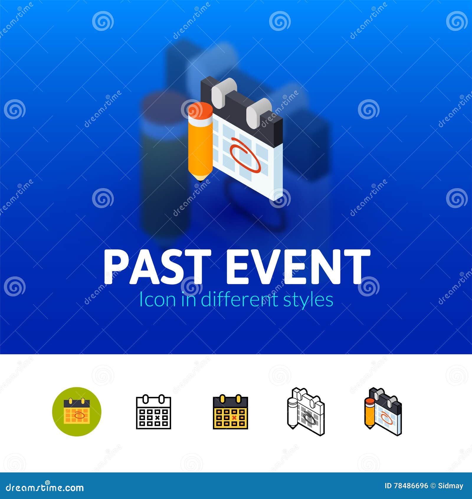 Icona Passata Di Evento Nello Stile Differente Illustrazione Vettoriale ...