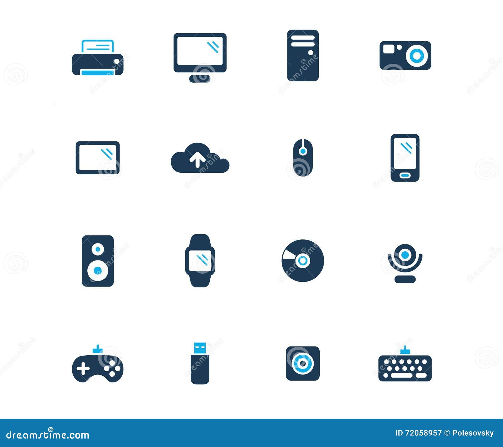 Icona Piana Dei Dispositivi E Del Computer Illustrazione Vettoriale ...