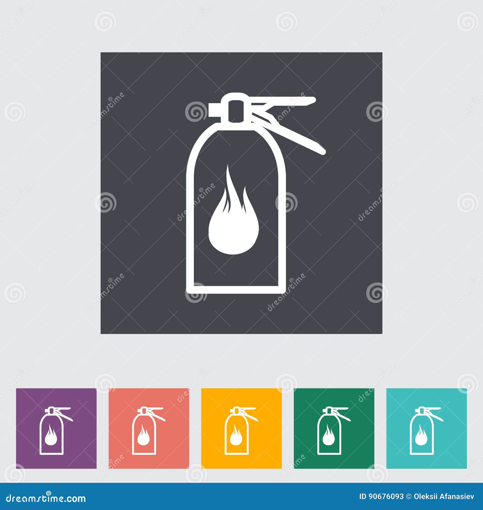 Icona piana dell'estintore illustrazione vettoriale. Illustrazione di ...