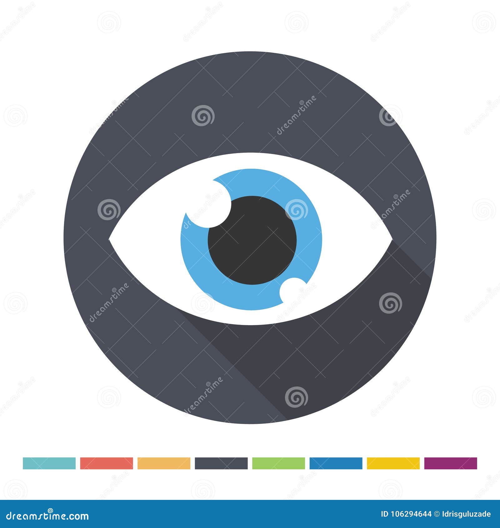 Icona piana dell'occhio illustrazione vettoriale. Illustrazione di idea ...