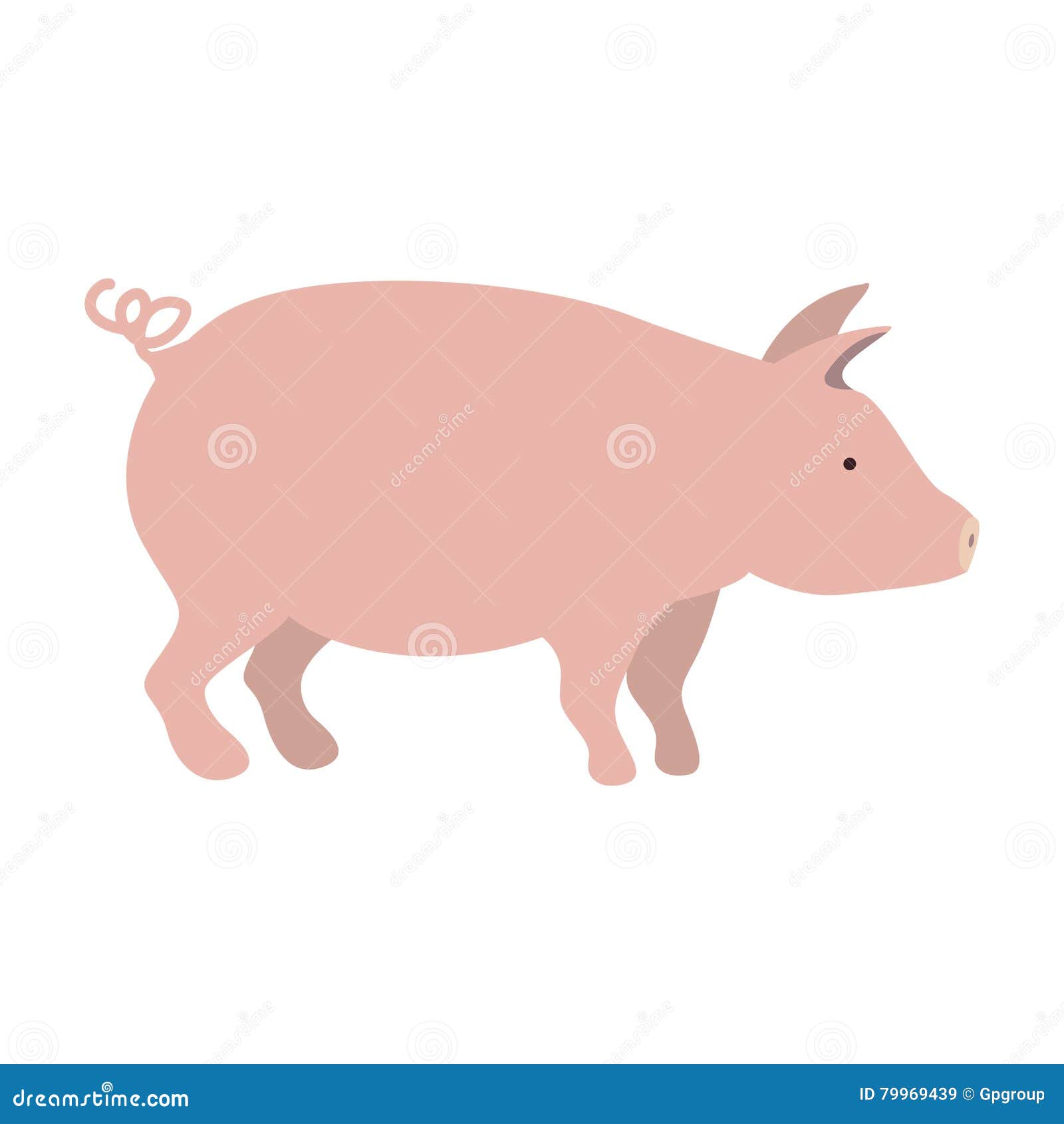 Icona rosa del maiale illustrazione vettoriale. Illustrazione di podere ...