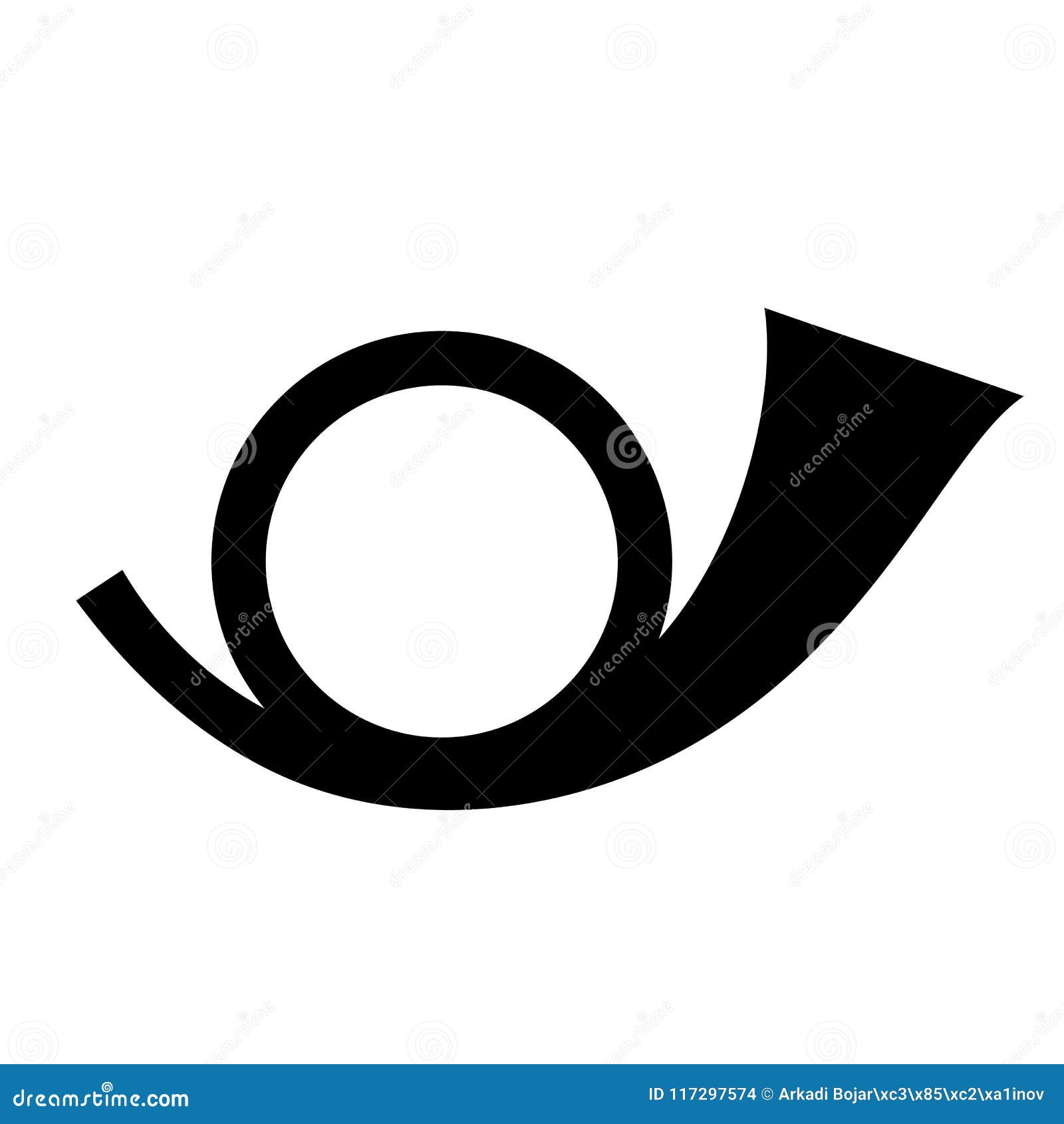 Icona Rotonda Postale Di Vettore Del Corno Illustrazione Vettoriale ...