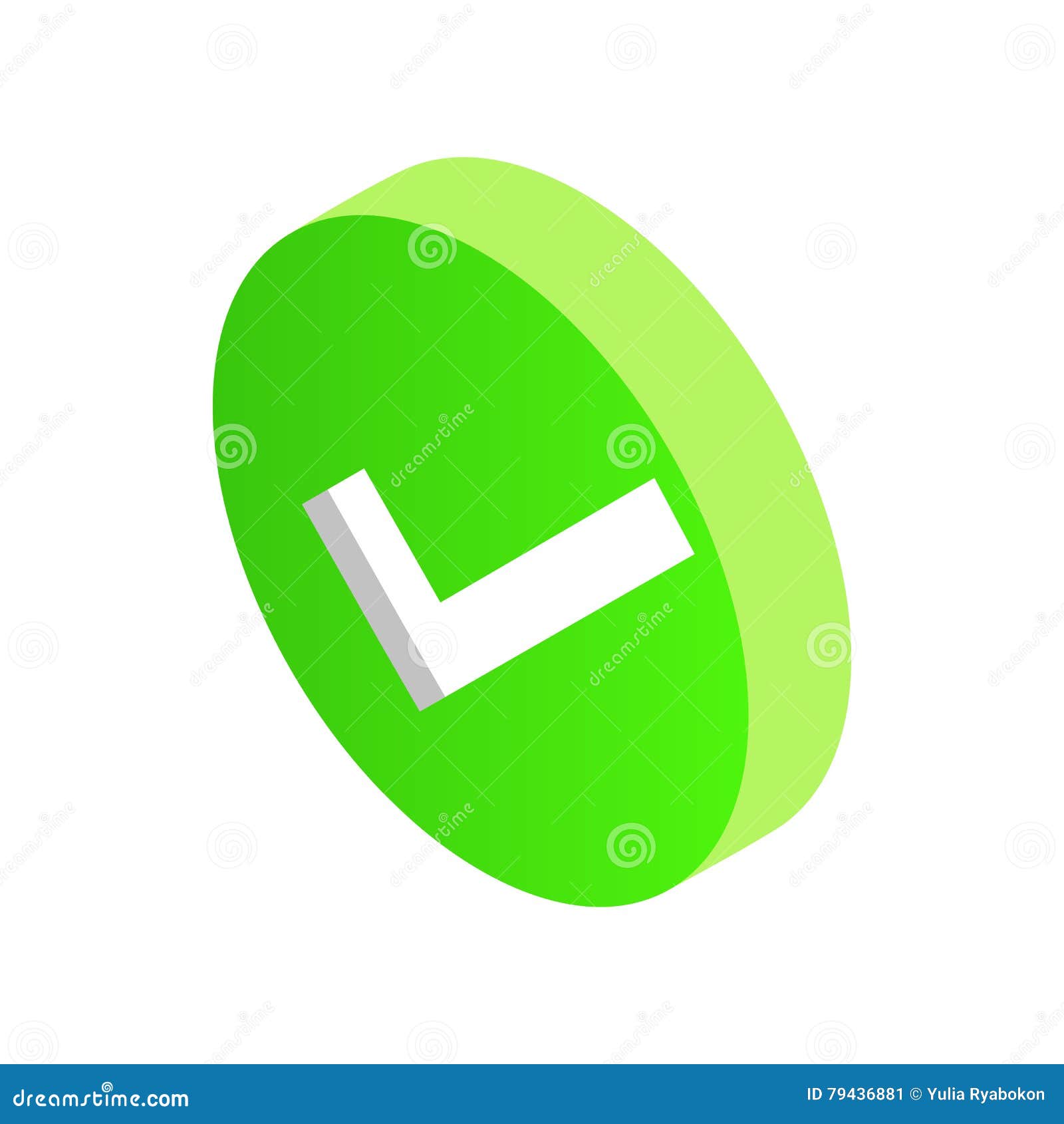 Icona Rotonda Verde Dell'elemento, Stile Isometrico 3d Illustrazione ...