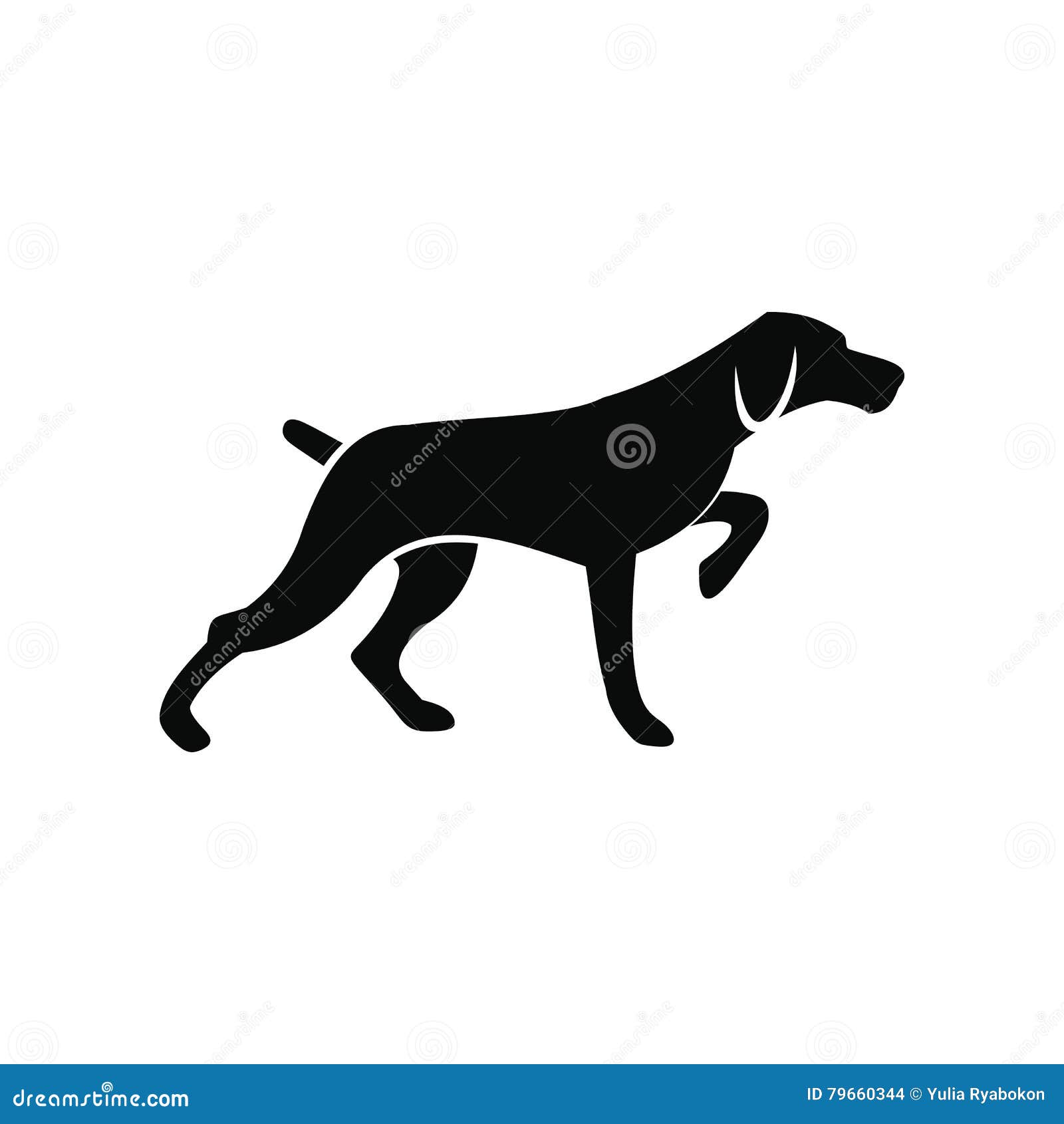 Icona Semplice Nera Del Cane Da Caccia Illustrazione Vettoriale ...