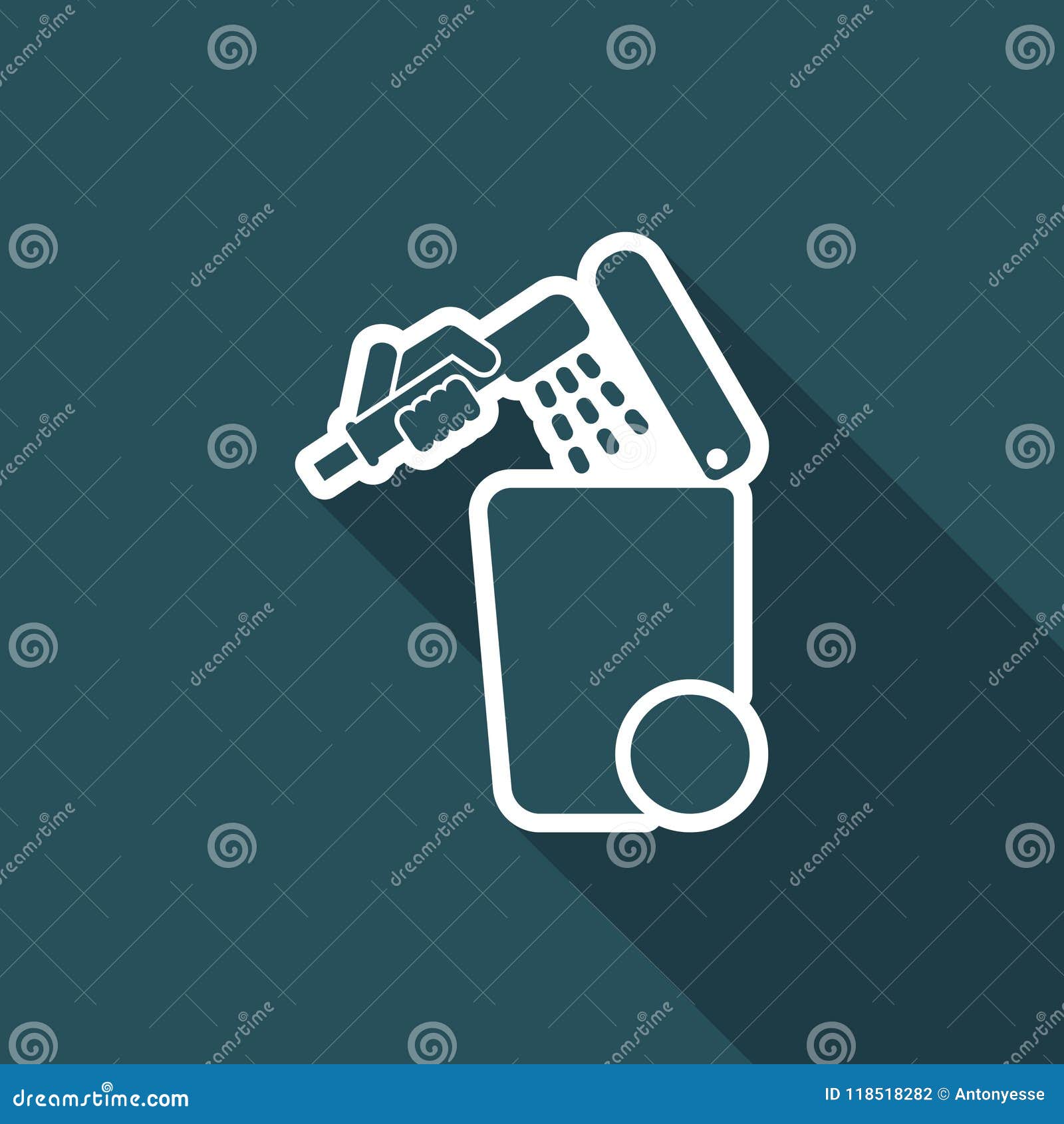 Icona Separata Della Raccolta Dei Rifiuti Illustrazione Vettoriale ...