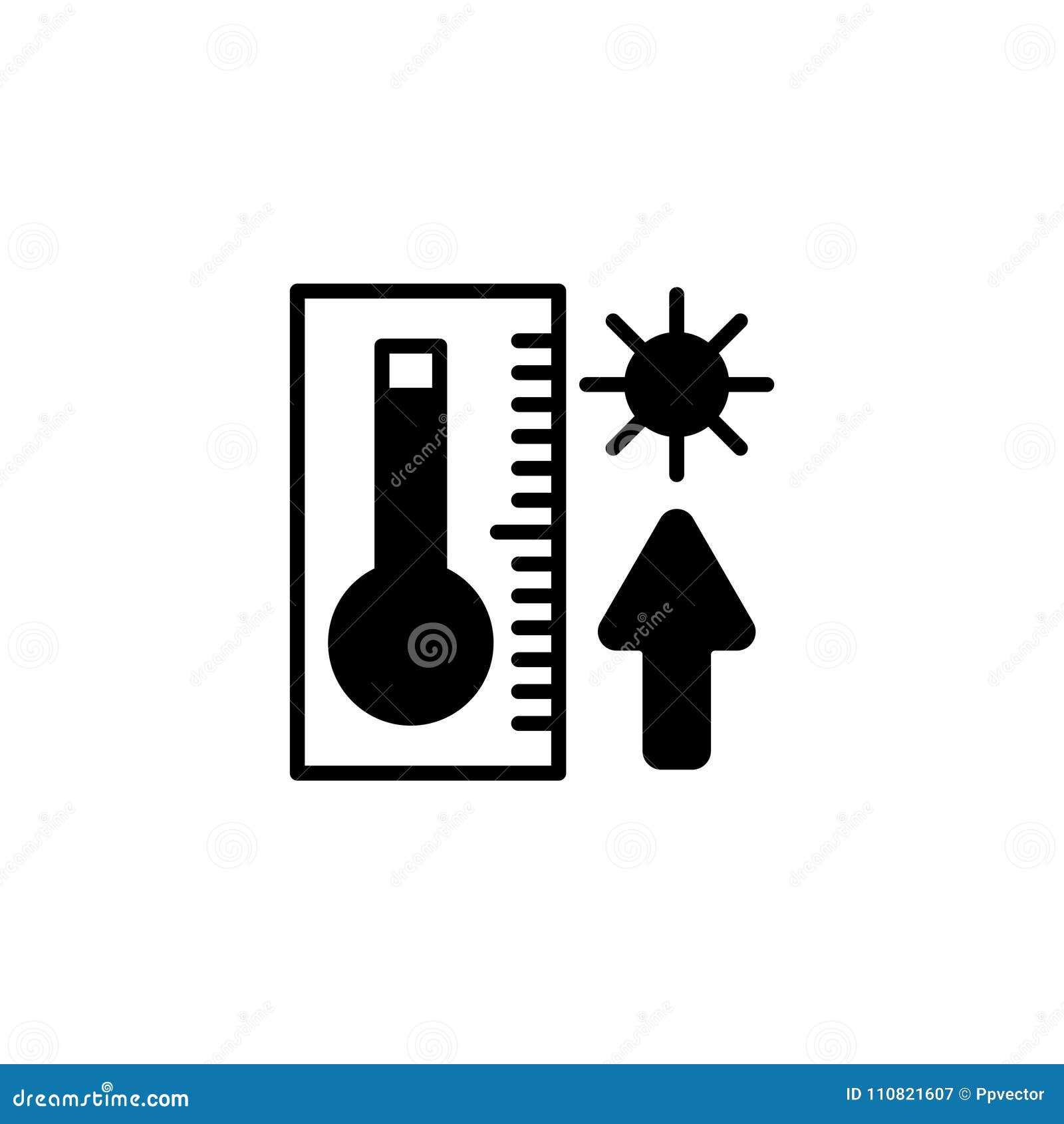 Icona Termometro Con Temperatura Elevata Illustrazione Vettoriale ...