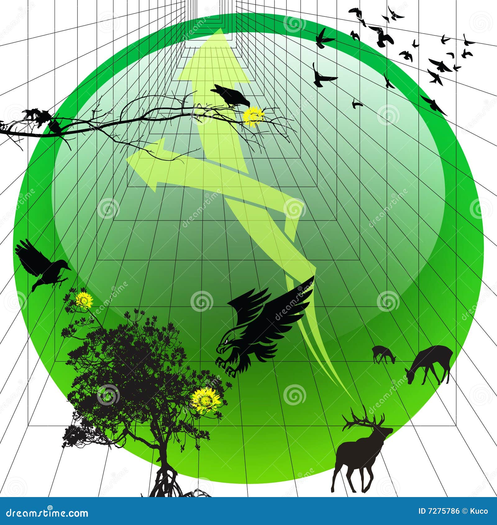 Icona verde 3 illustrazione vettoriale. Illustrazione di vetro - 7275786