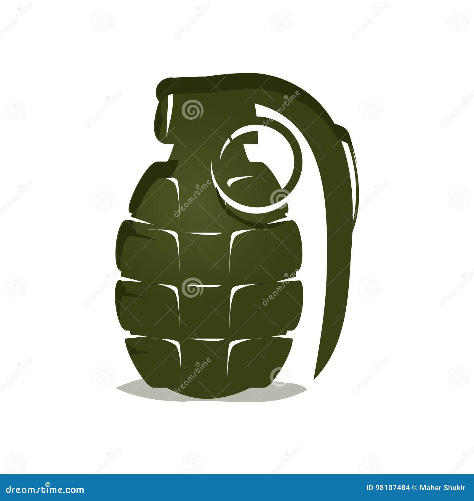 Icona verde della granata illustrazione vettoriale. Illustrazione di ...