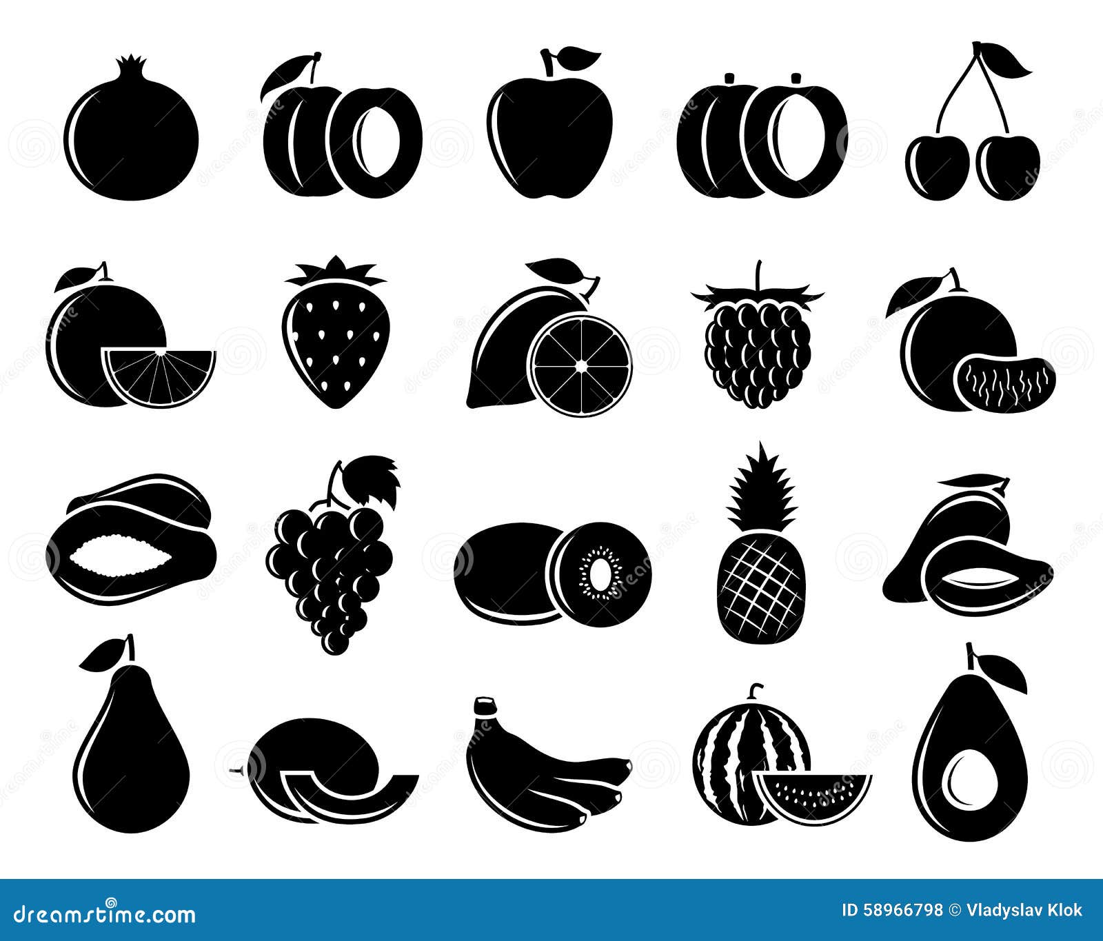 Icone in Bianco E Nero Di Frutti Di Vettore Illustrazione Vettoriale ... Icone in Bianco E Nero Di Frutti Di Vettore Illustrazione Vettoriale ...