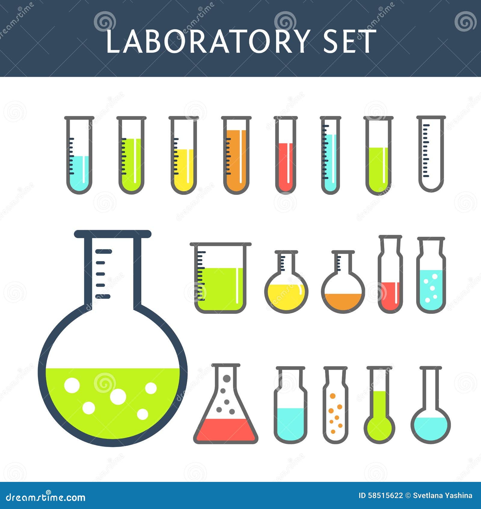 Icone Chimiche Delle Provette Illustrazione Vettoriale - Illustrazione ...