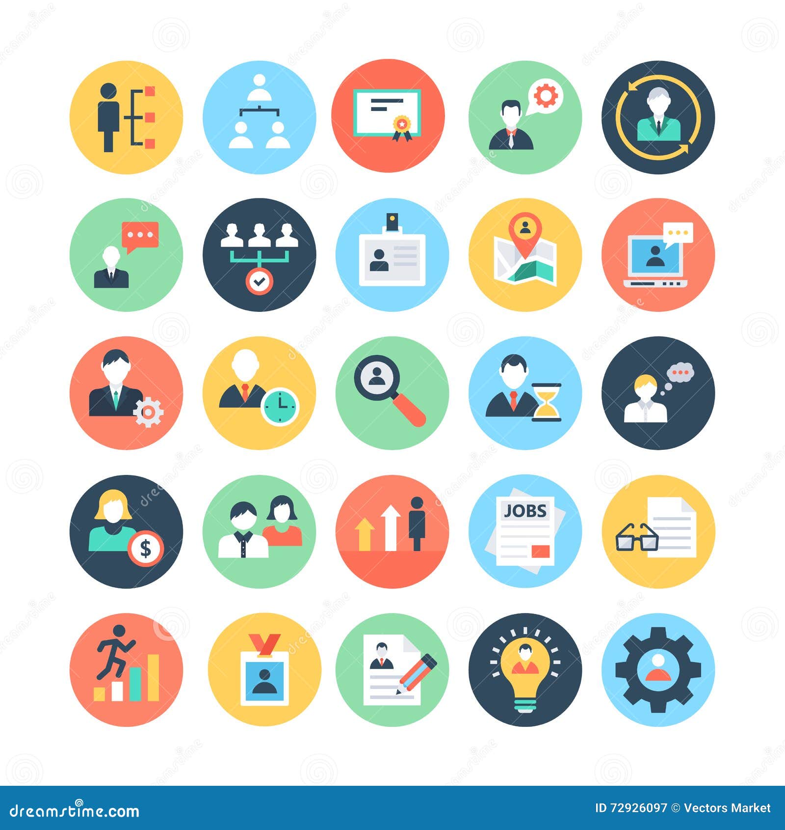 Icone Colorate 1 Di Vettore Delle Risorse Umane Illustrazione di Stock ...
