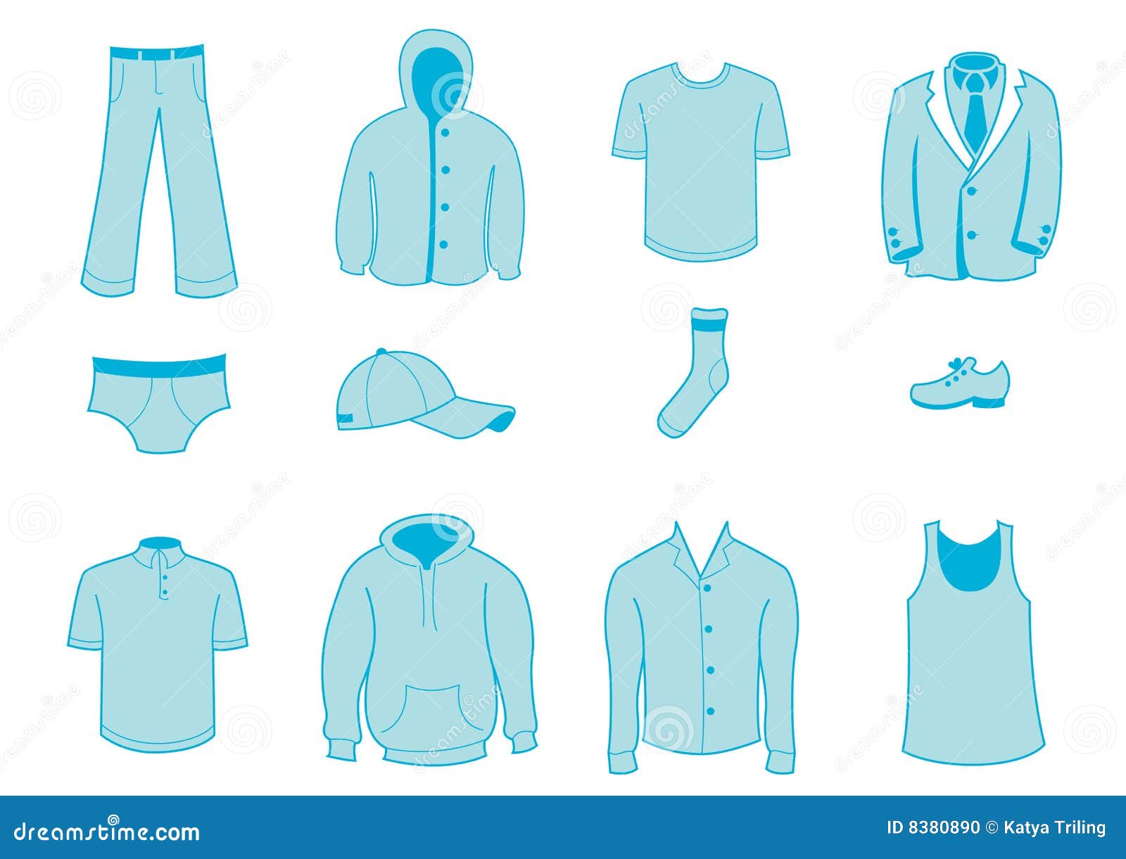 Icone Degli Accessori E Dei Vestiti Illustrazione Vettoriale ...