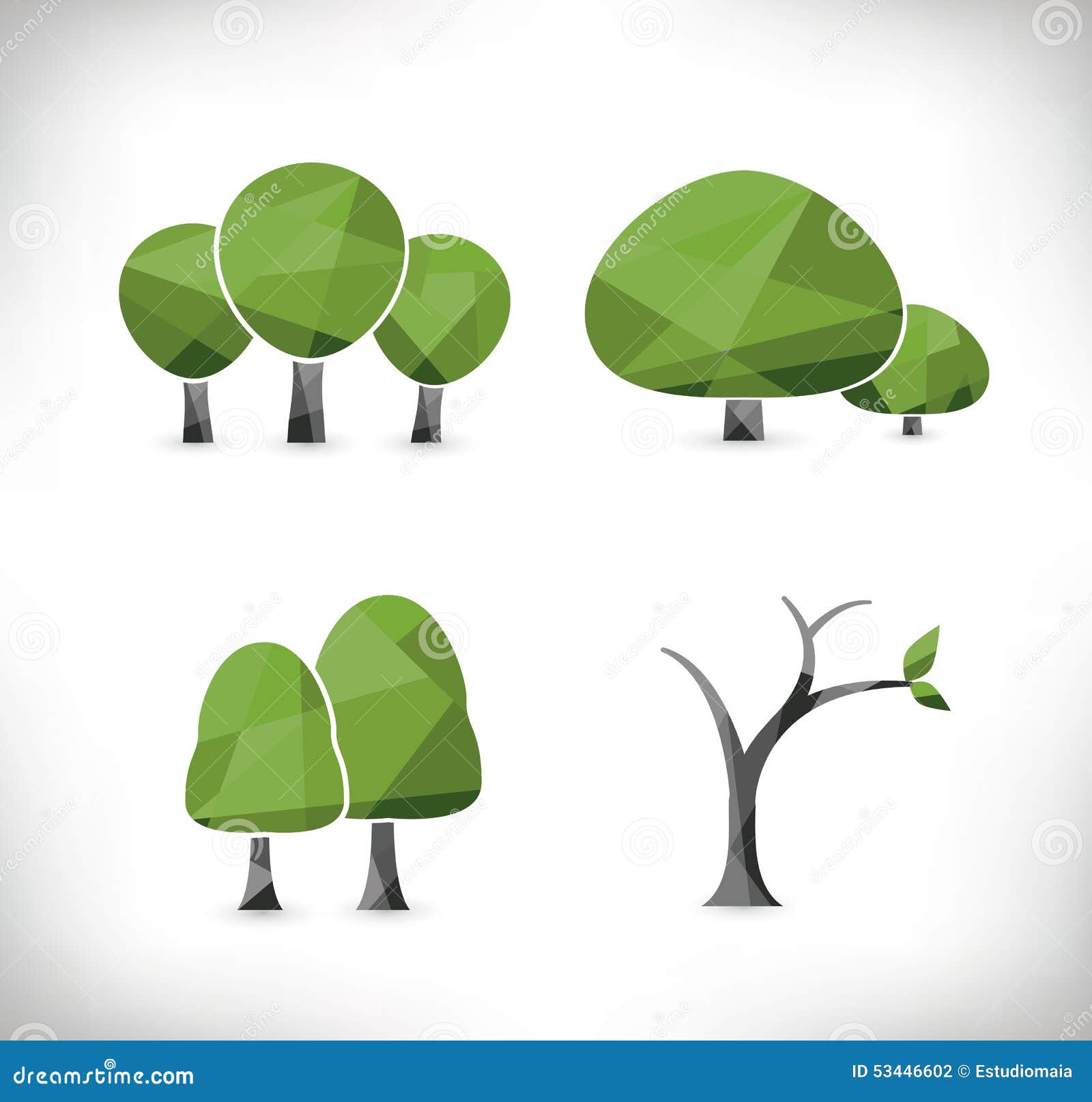 Icone degli alberi illustrazione vettoriale. Illustrazione di sfondo ...