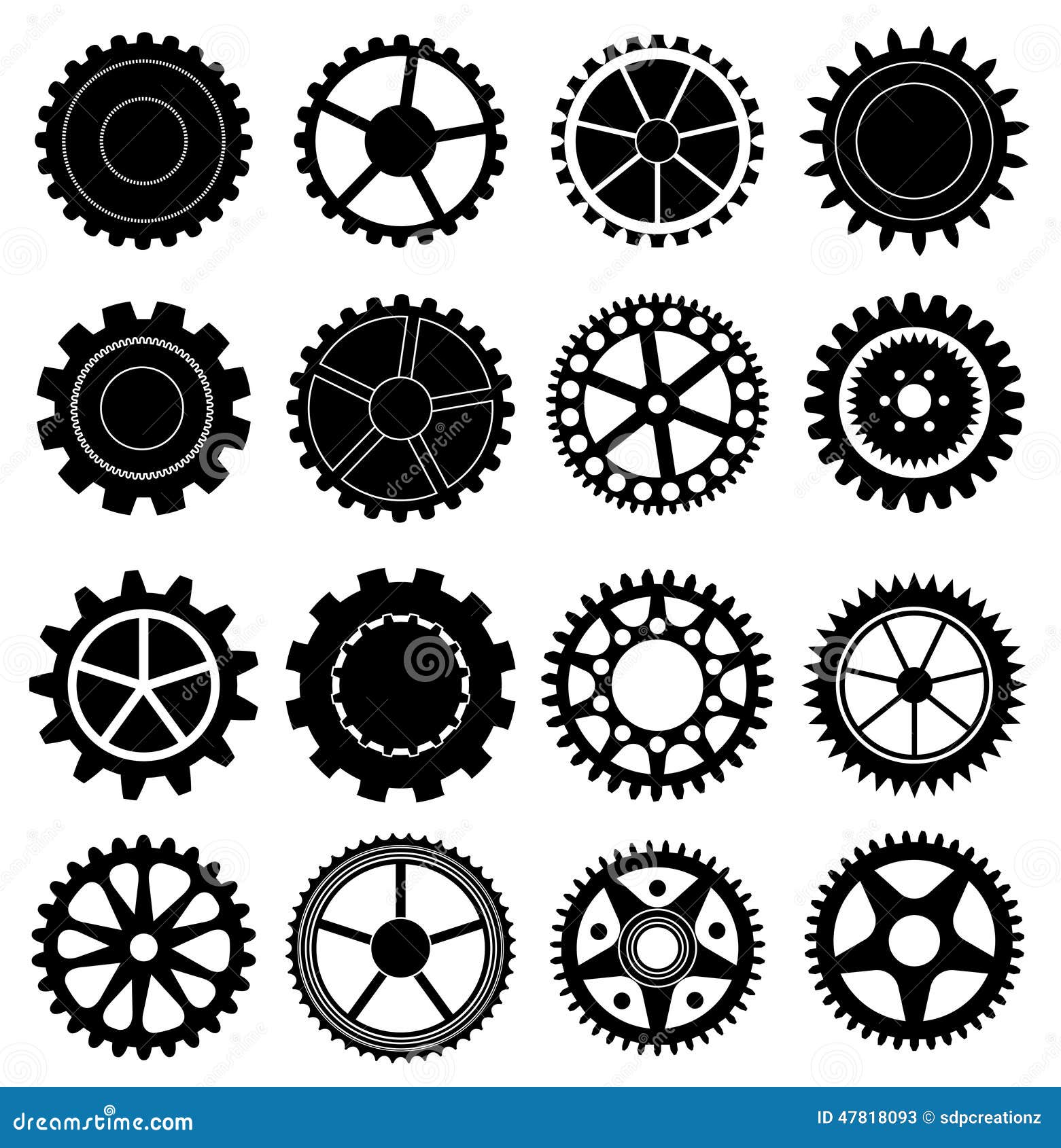 Icone Degli Ingranaggi Messe Illustrazione Vettoriale - Illustrazione ...