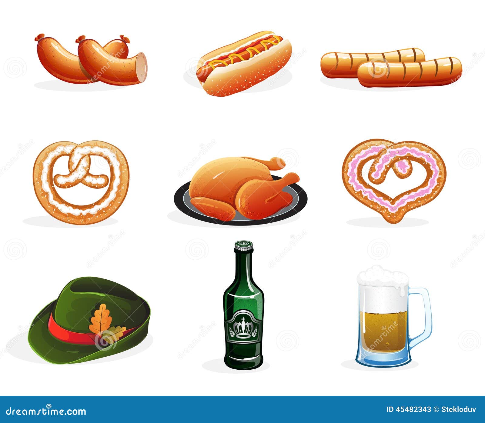 Icone Degli Spuntini E Della Birra Illustrazione Vettoriale ...