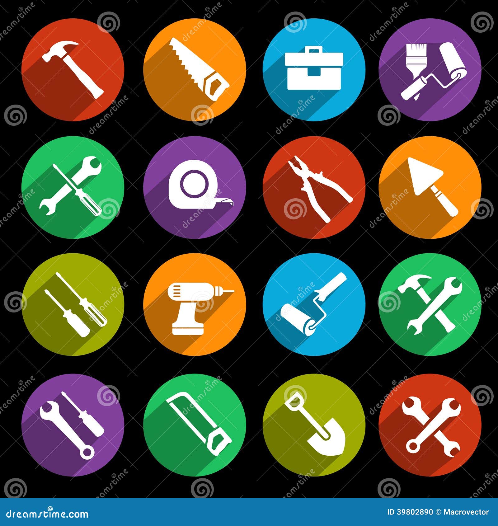 Icone Degli Strumenti Messe Illustrazione Vettoriale - Illustrazione di ...