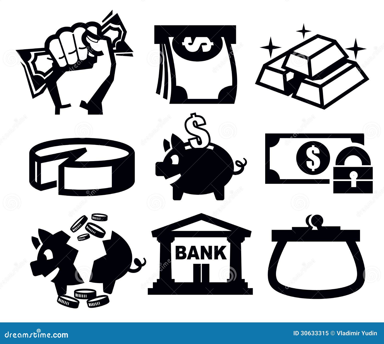 Icone dei soldi illustrazione vettoriale. Illustrazione di commercio ...