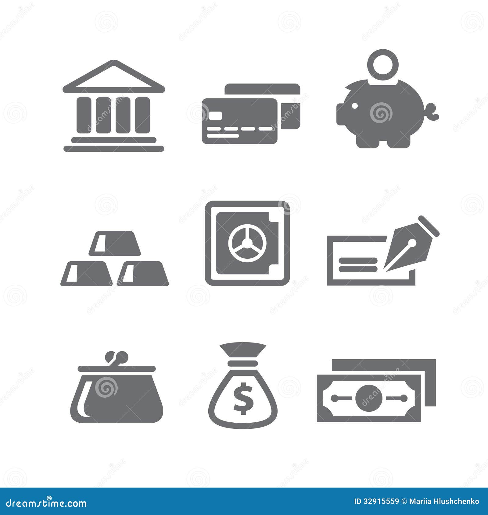 Icone Dei Soldi E Di Finanza Illustrazione Vettoriale - Illustrazione ...