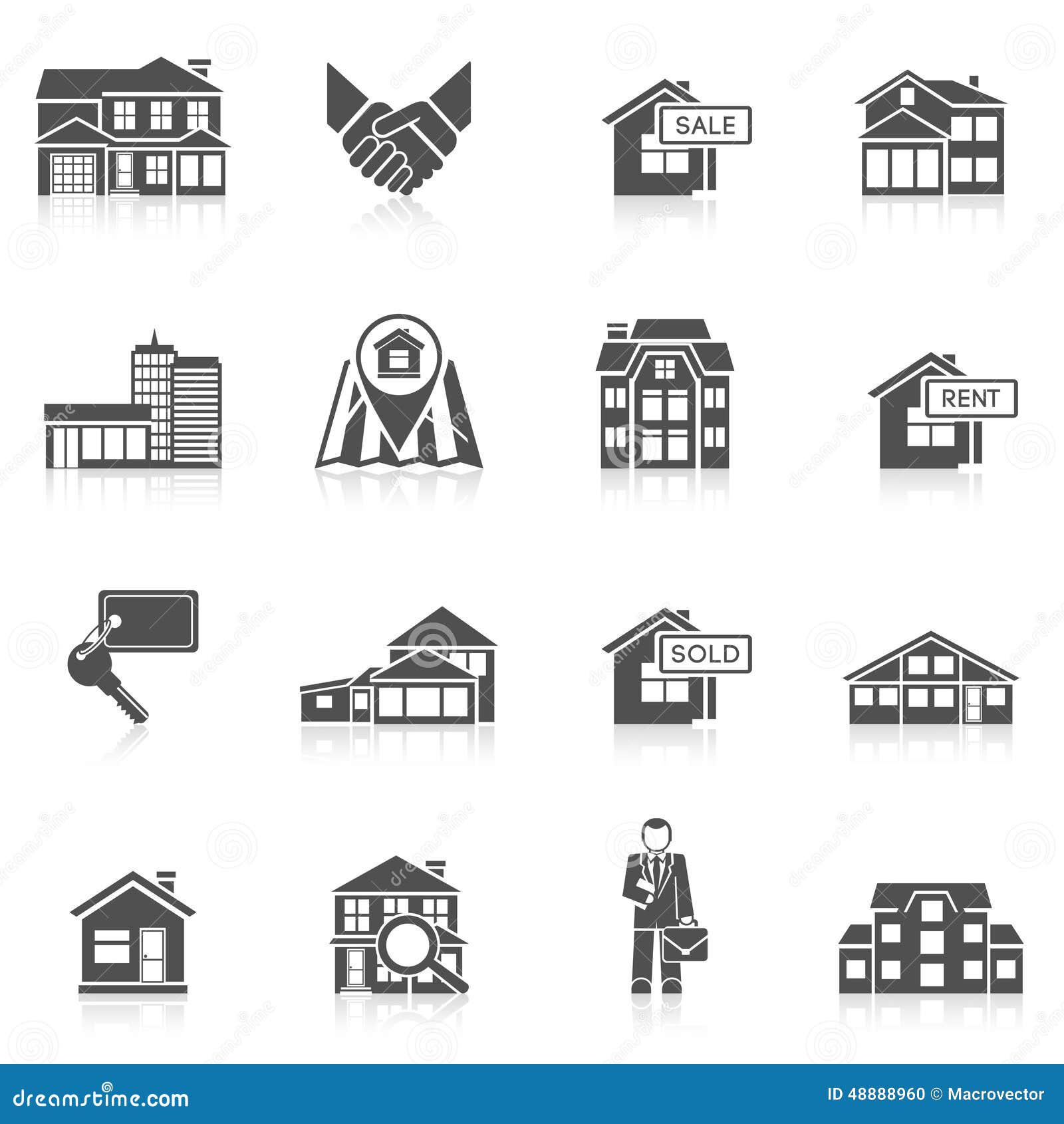 Icone 2 del bene immobile illustrazione vettoriale. Illustrazione di ...