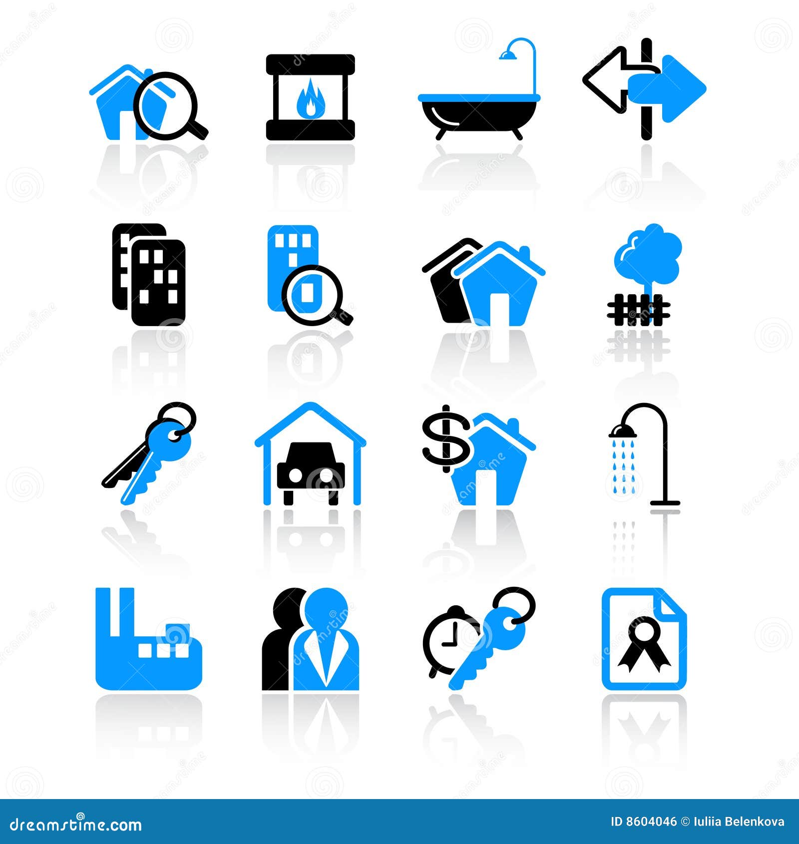 Icone del bene immobile illustrazione vettoriale. Illustrazione di ...