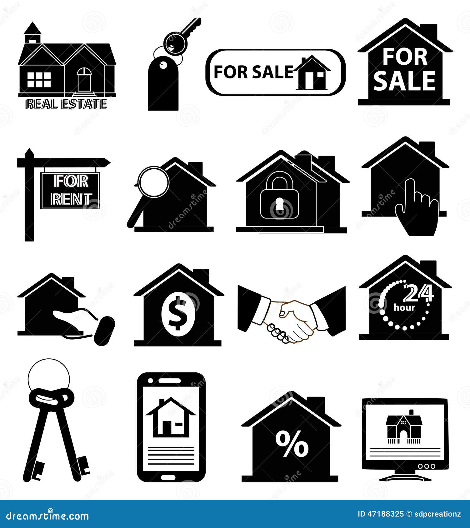 Icone Del Bene Immobile Impostate Illustrazione Vettoriale ...