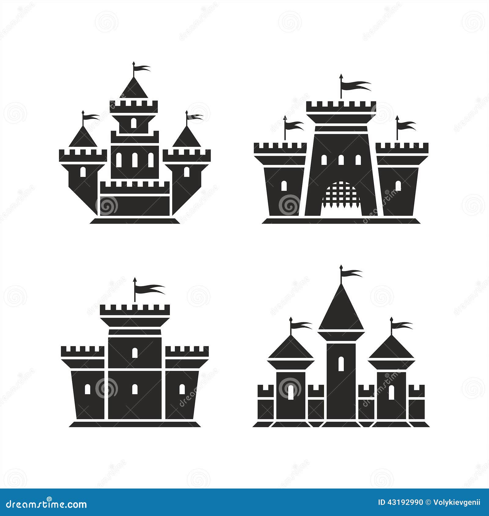 Icone del castello illustrazione vettoriale. Illustrazione di ...