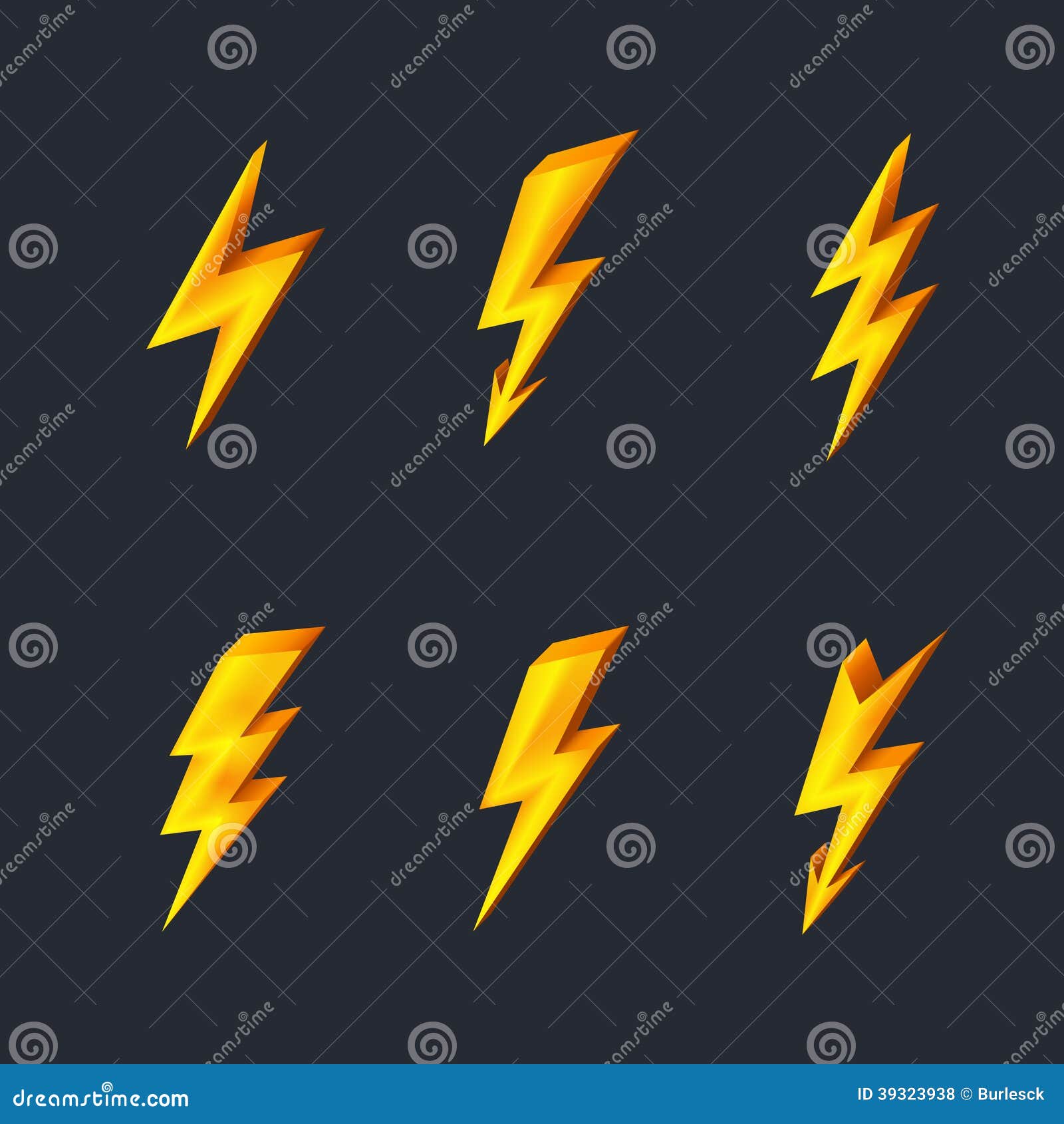 Icone del fulmine illustrazione vettoriale. Illustrazione di sfondo ...