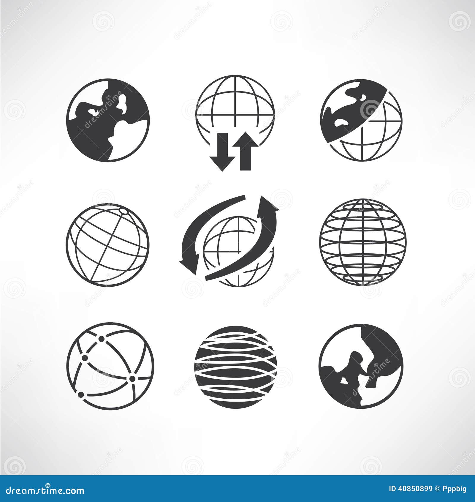 Icone del globo del mondo illustrazione di stock. Illustrazione di ...