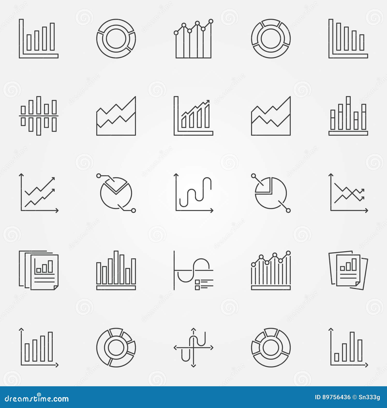 Icone Del Grafico E Del Diagramma Messe Illustrazione Vettoriale ...