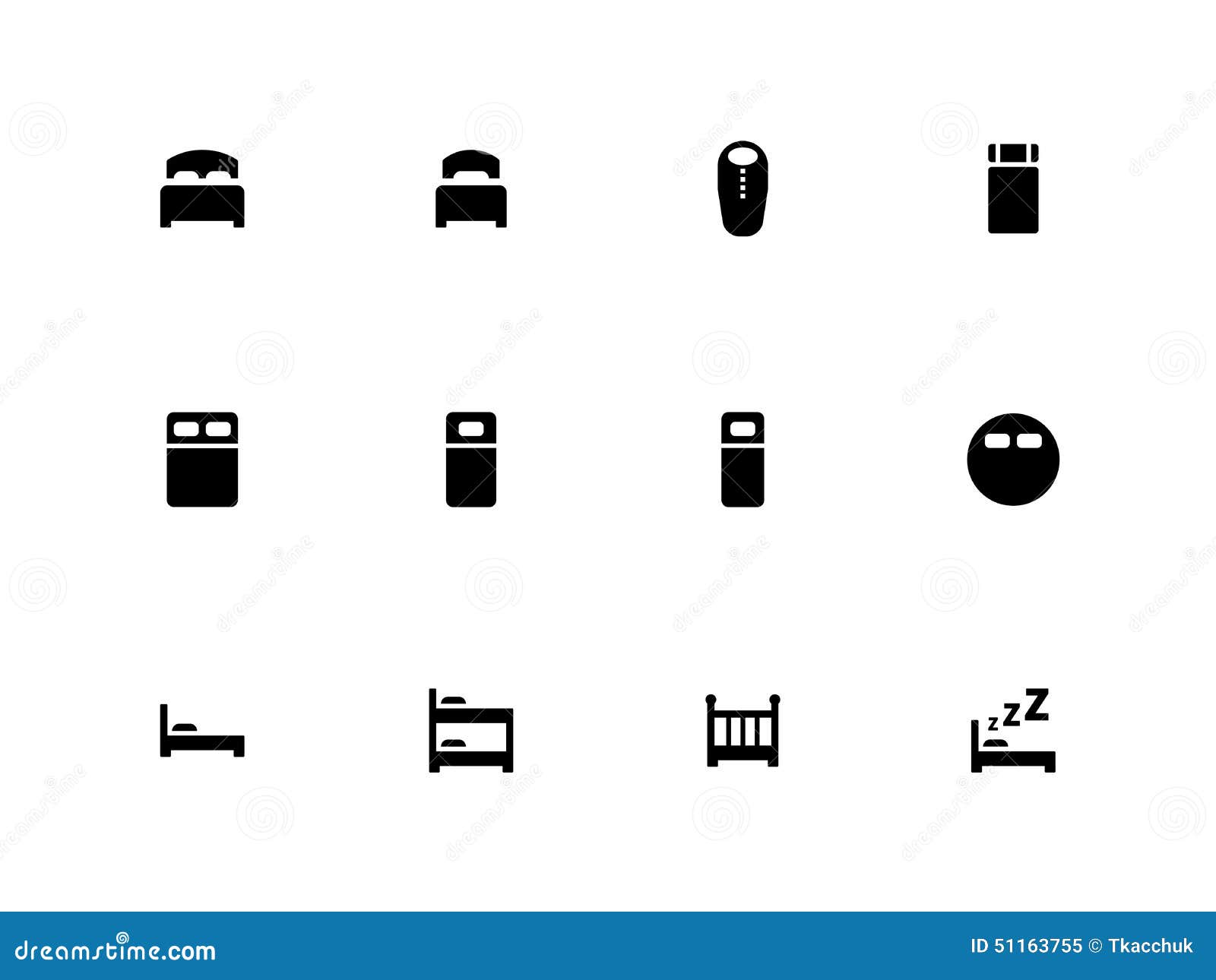 Icone Del Letto Su Fondo Bianco Illustrazione Vettoriale ...