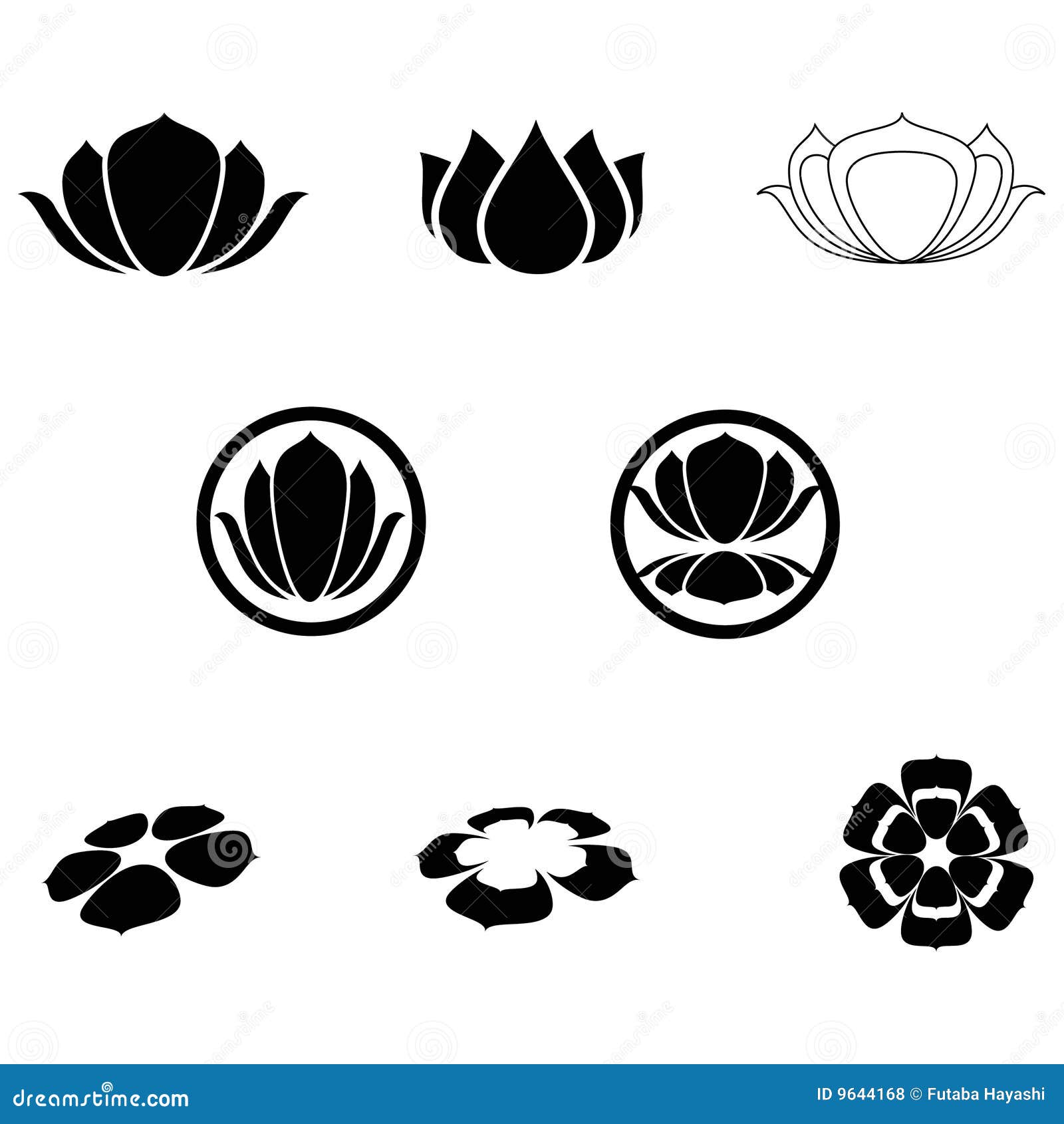 Icone del loto illustrazione vettoriale. Illustrazione di giglio - 9644168