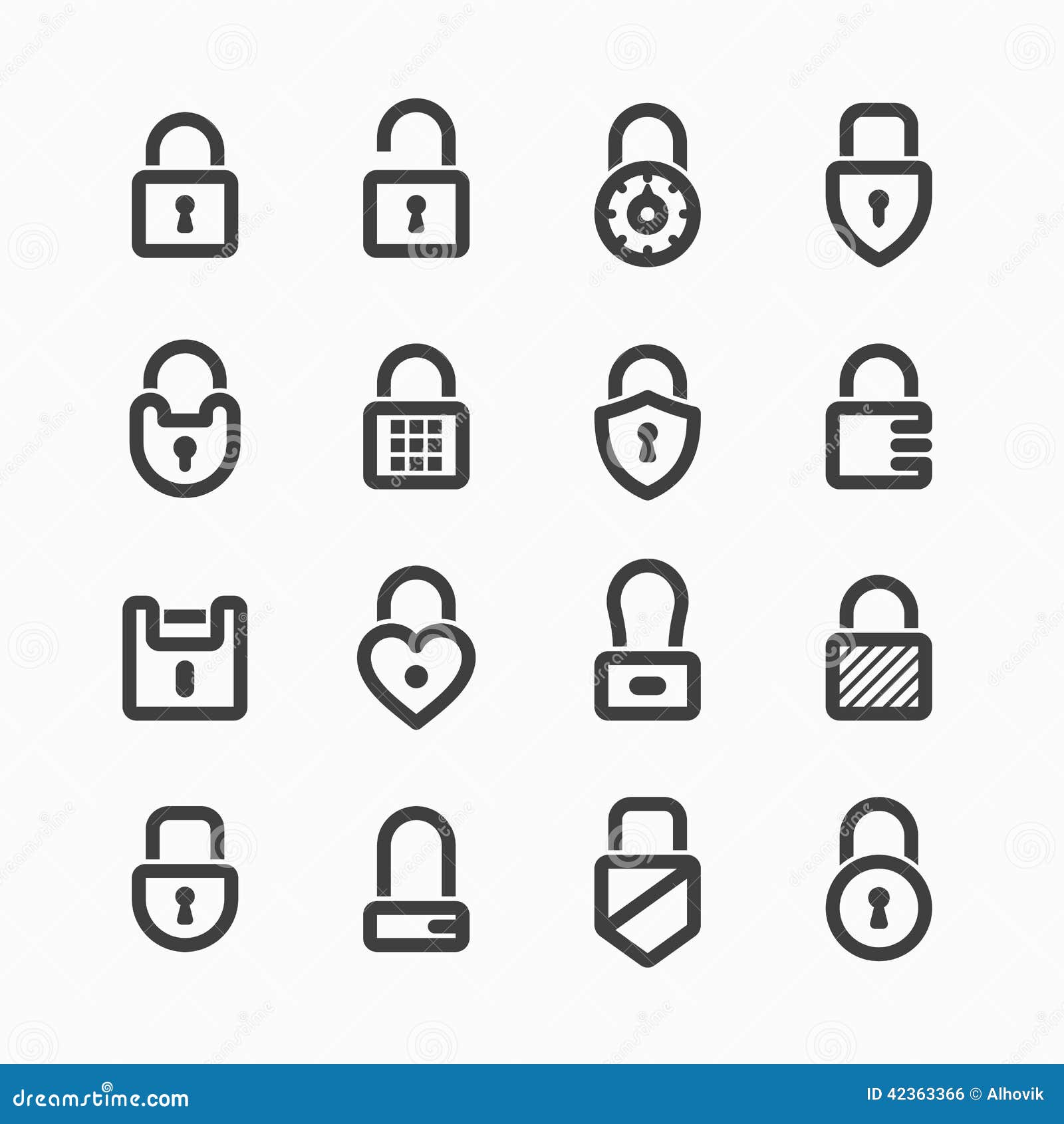 Icone del lucchetto illustrazione vettoriale. Illustrazione di icona ...