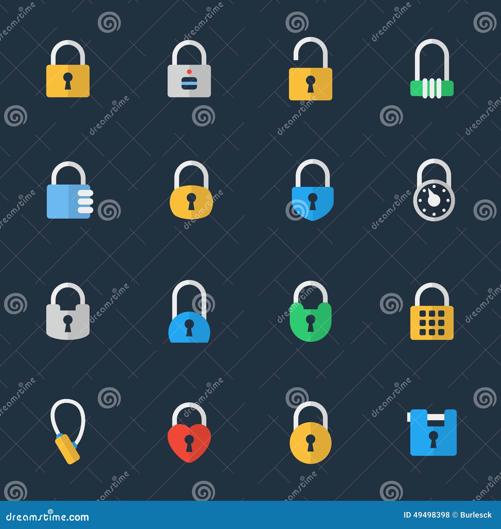 Icone Del Lucchetto Di Vettore Illustrazione Vettoriale - Illustrazione ...