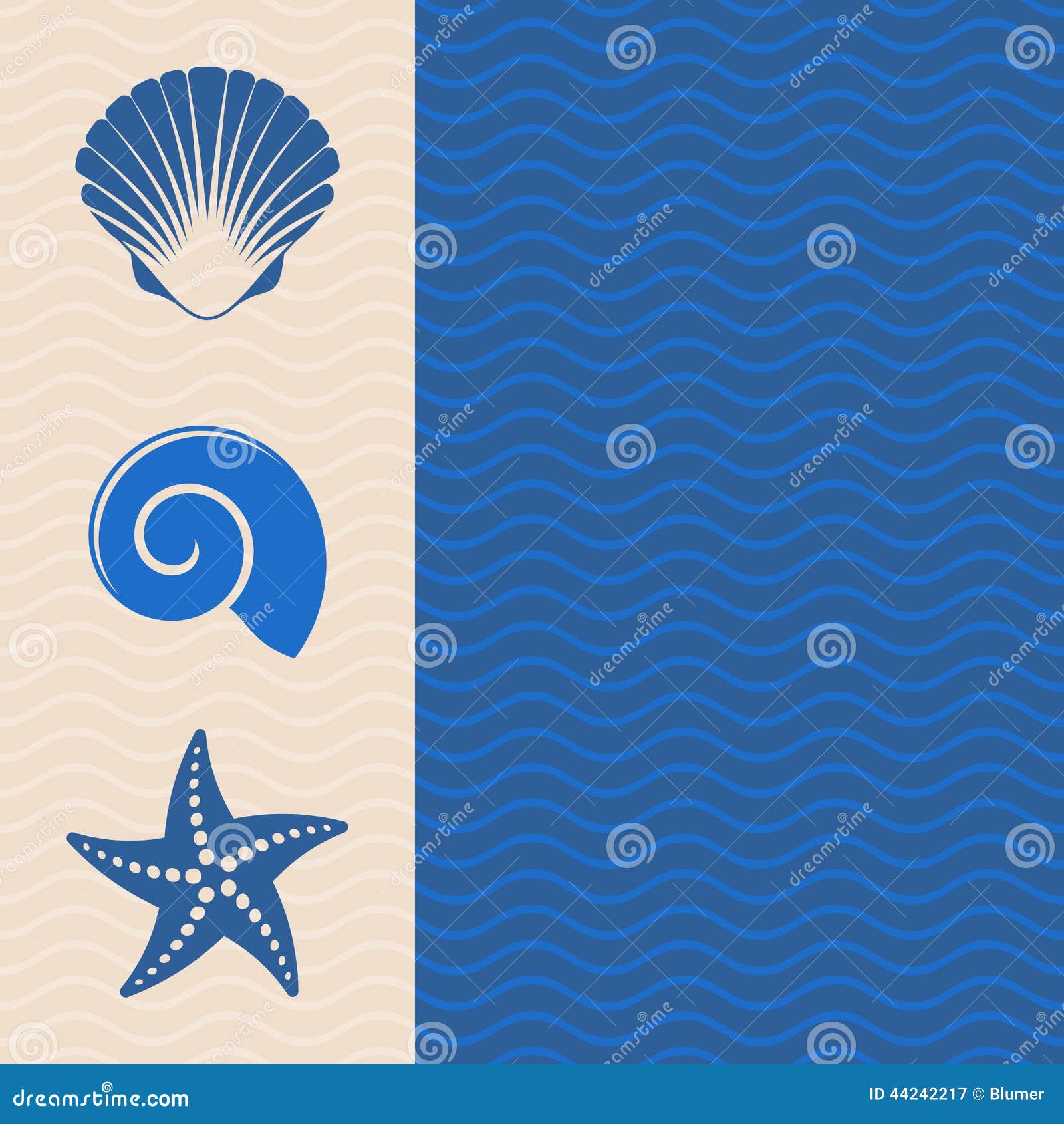 Icone del mare illustrazione vettoriale. Illustrazione di litorale ...