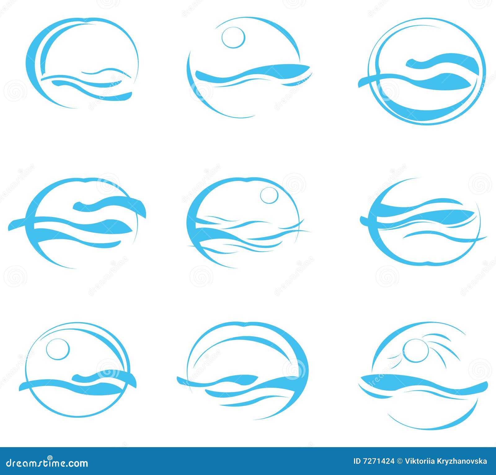 Icone del mare. illustrazione vettoriale. Illustrazione di decorazione ...