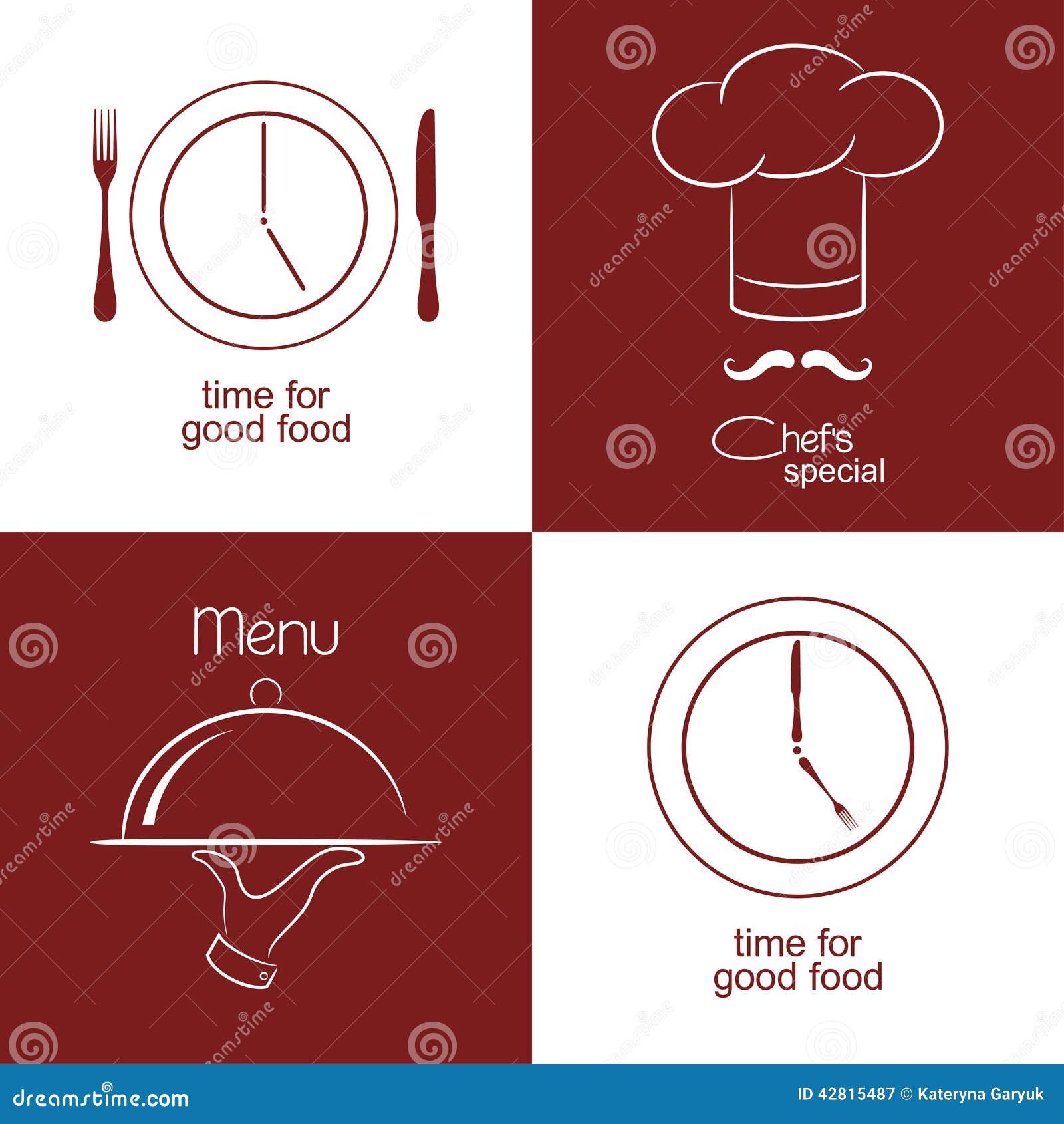 Icone Del Menu Del Ristorante Illustrazione Vettoriale - Illustrazione ...