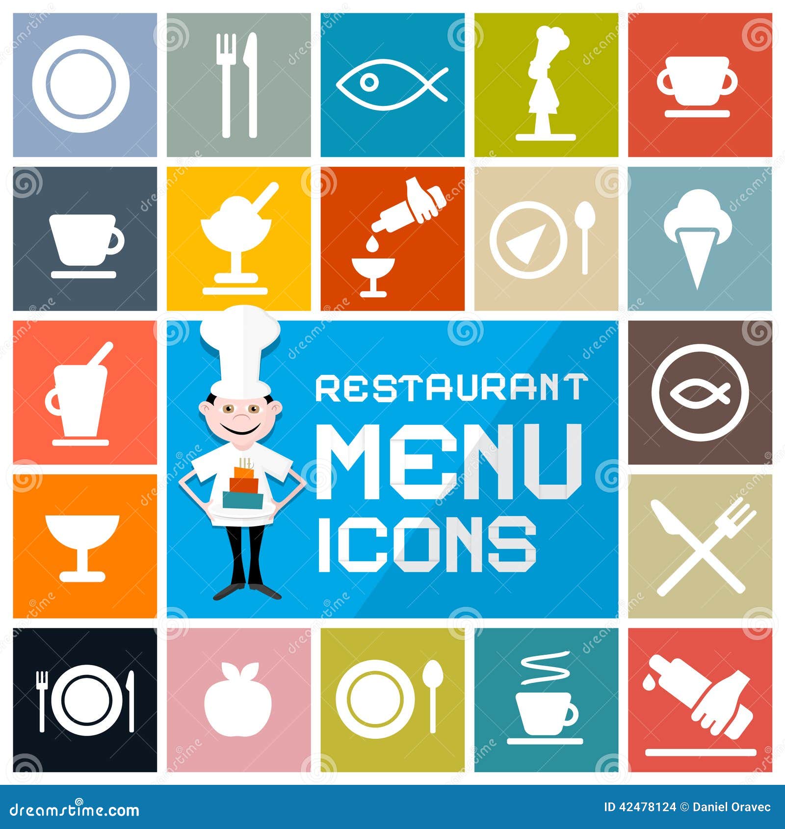 Icone Del Menu Del Ristorante Impostate Illustrazione Vettoriale ...