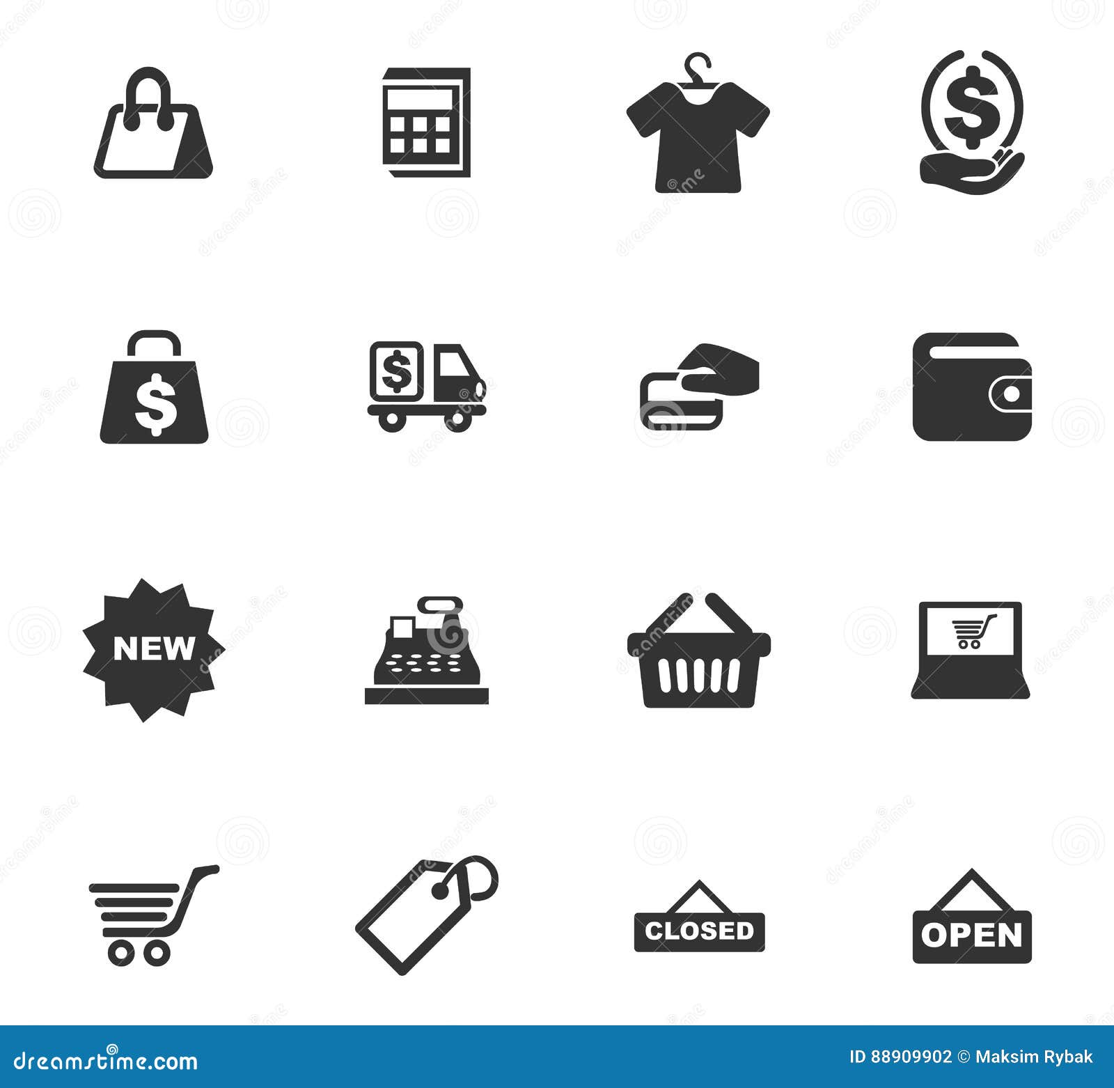 Icone del negozio messe illustrazione di stock. Illustrazione di ...