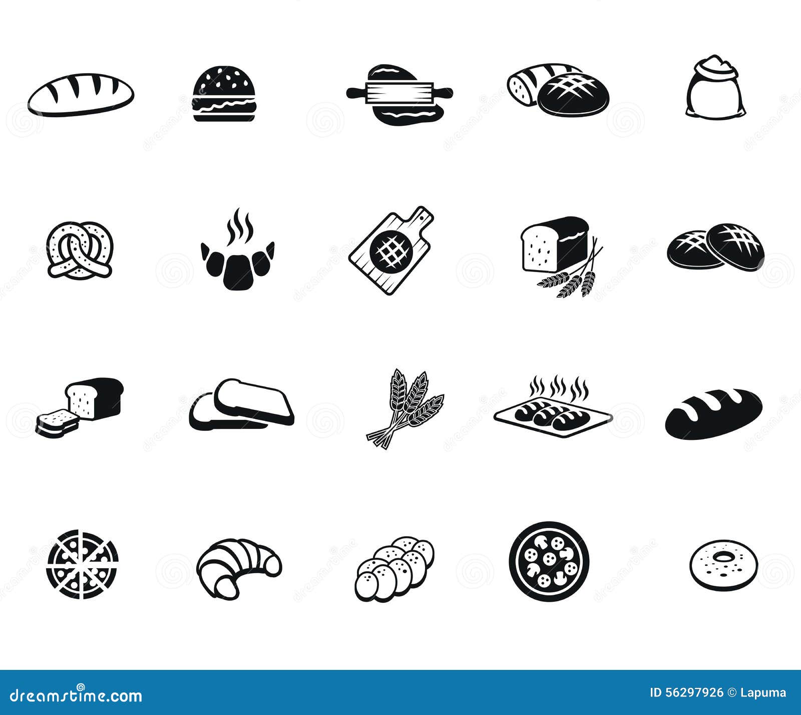 Icone del pane illustrazione vettoriale. Illustrazione di squisito ...