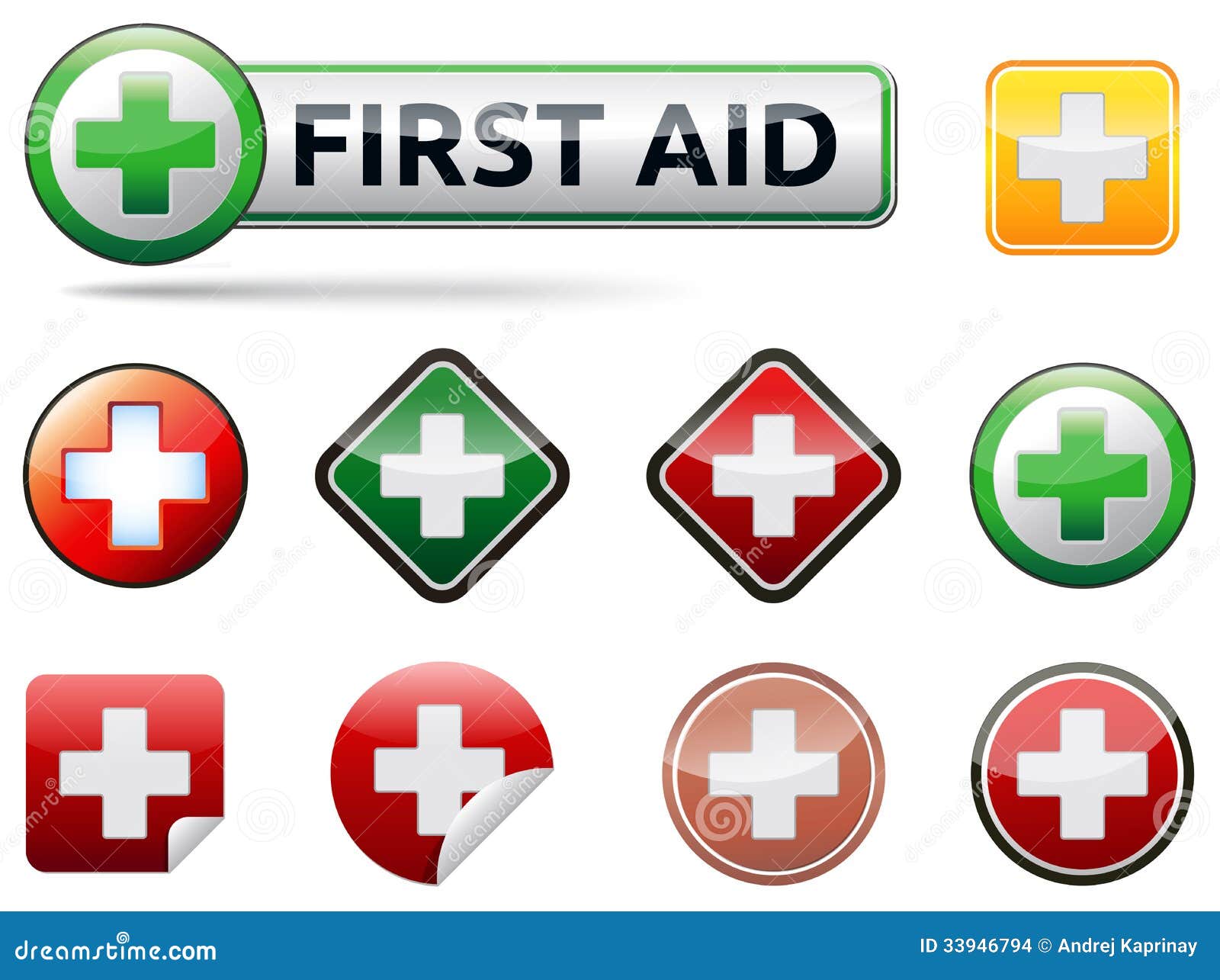 Icone del pronto soccorso illustrazione vettoriale. Illustrazione di ...