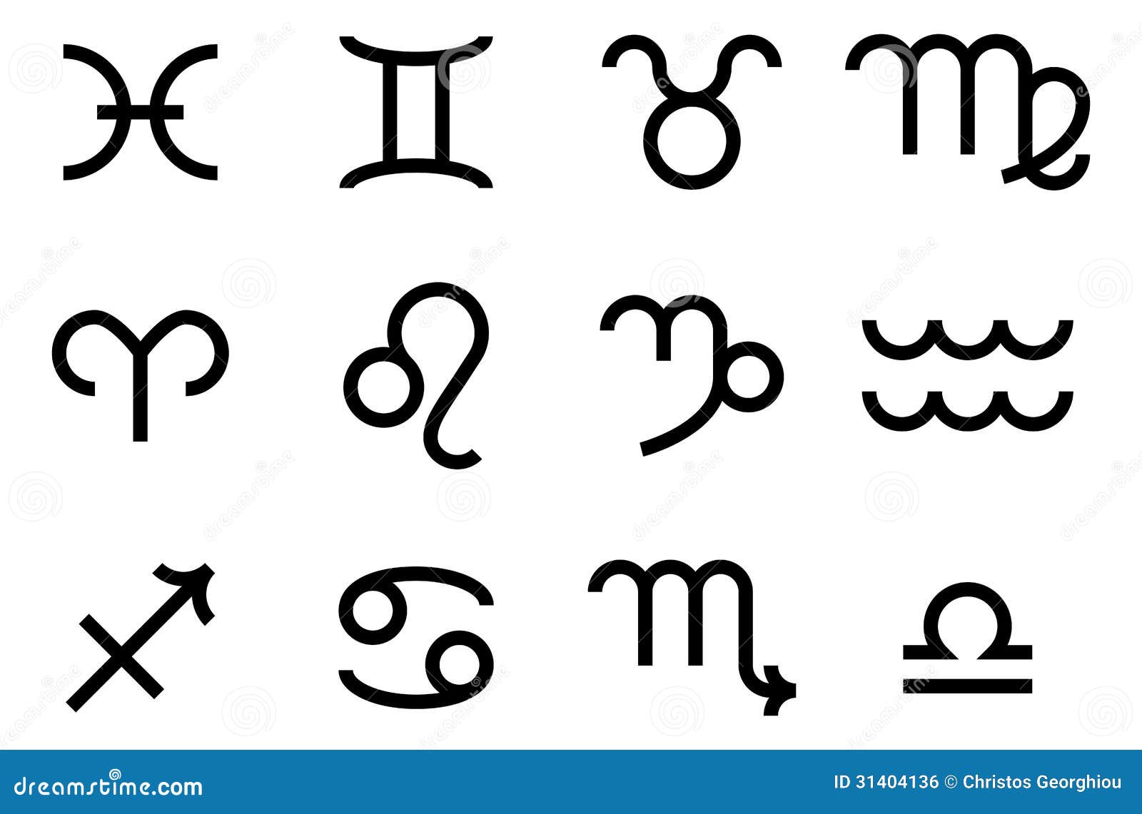 Icone Del Segno Dello Zodiaco Illustrazione Vettoriale - Illustrazione ...
