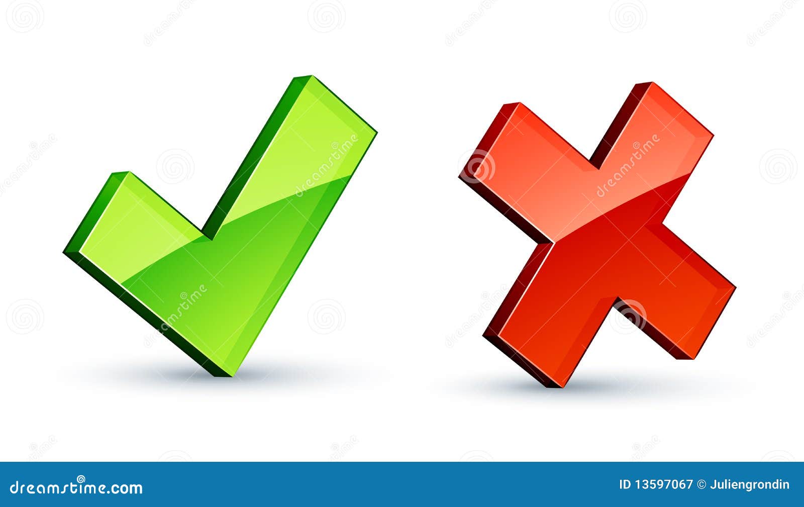 Icone Del Segno Di Spunta E Della Traversa Illustrazione Vettoriale ...