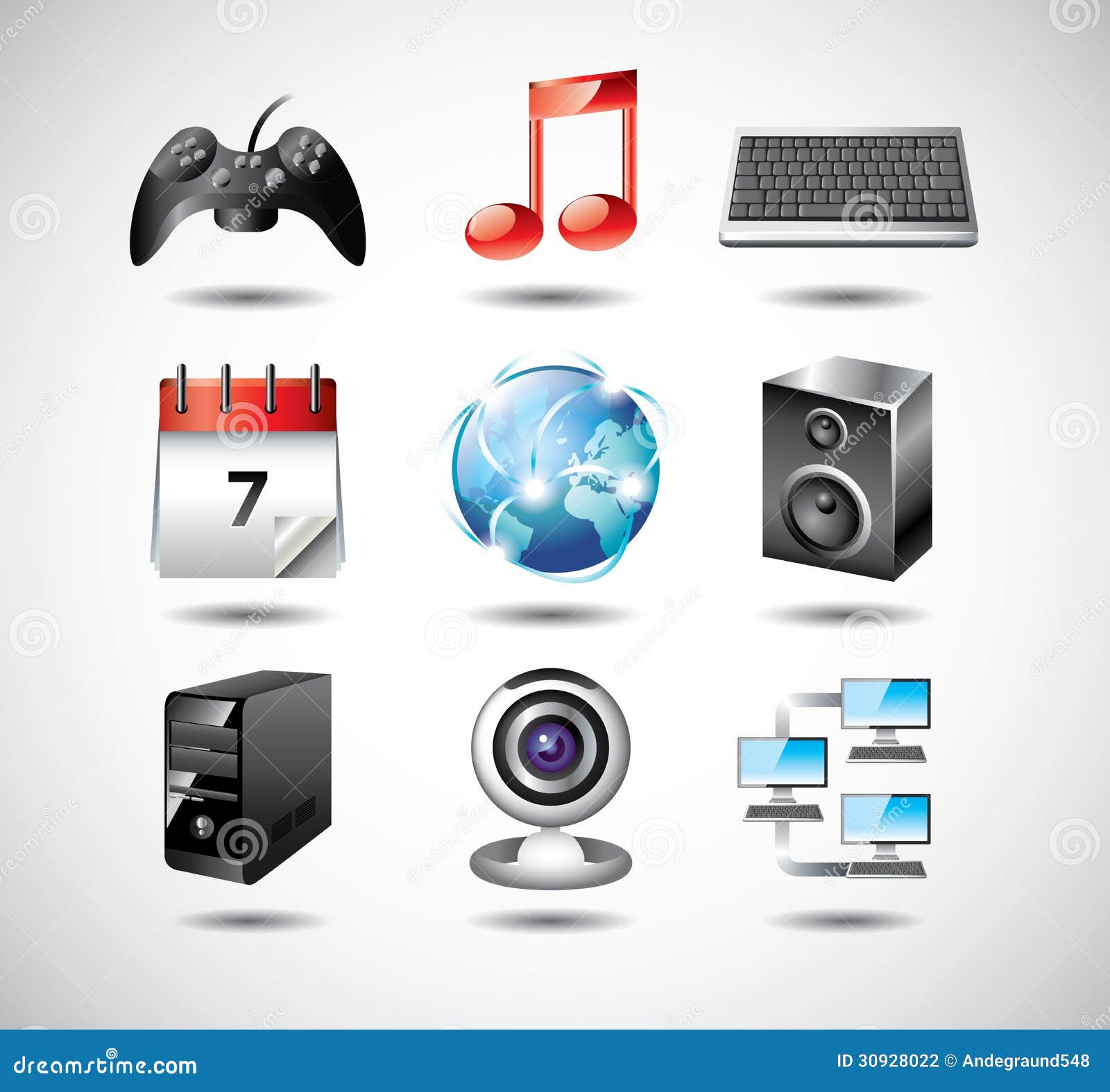 Icone Del Sistema Informatico Illustrazione Vettoriale - Illustrazione ...