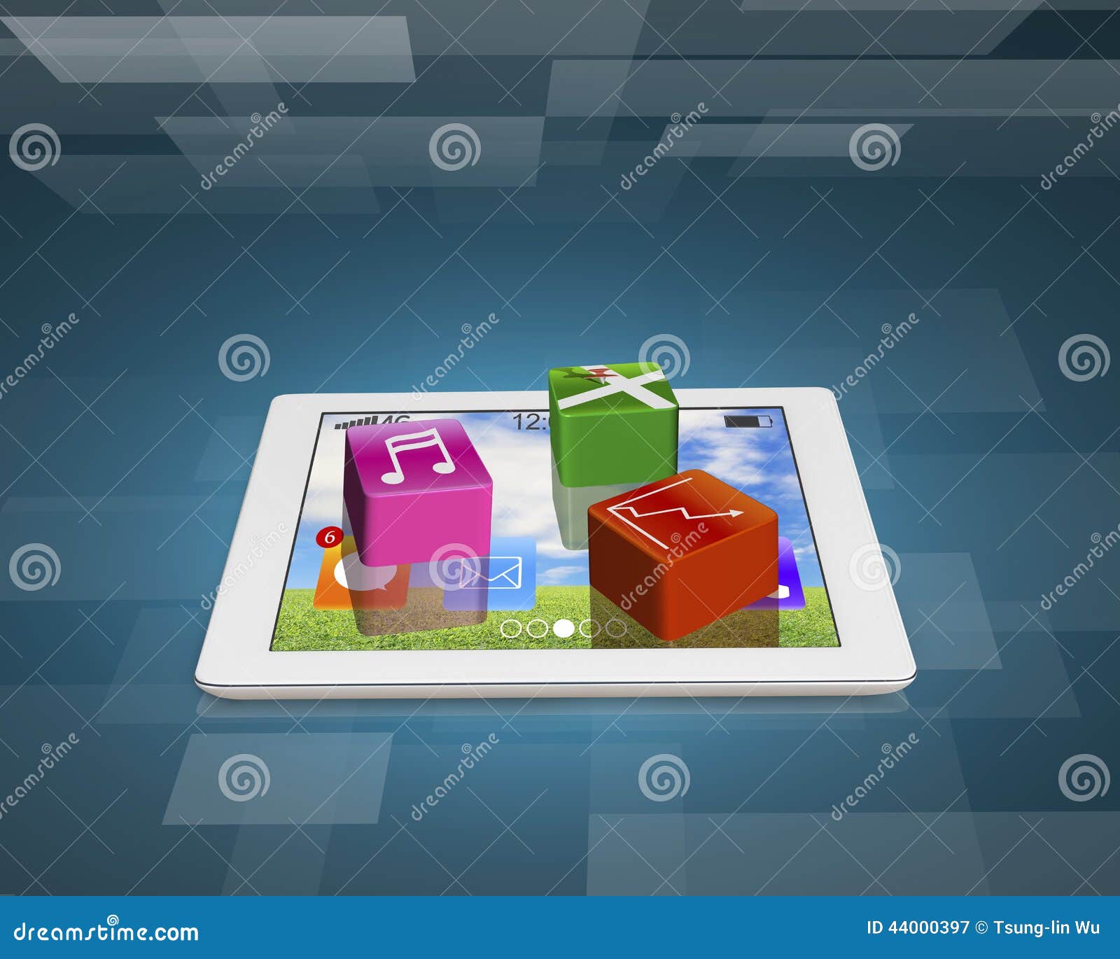 Icone Del Software Applicativo Sulla Compressa Illustrazione di Stock ...